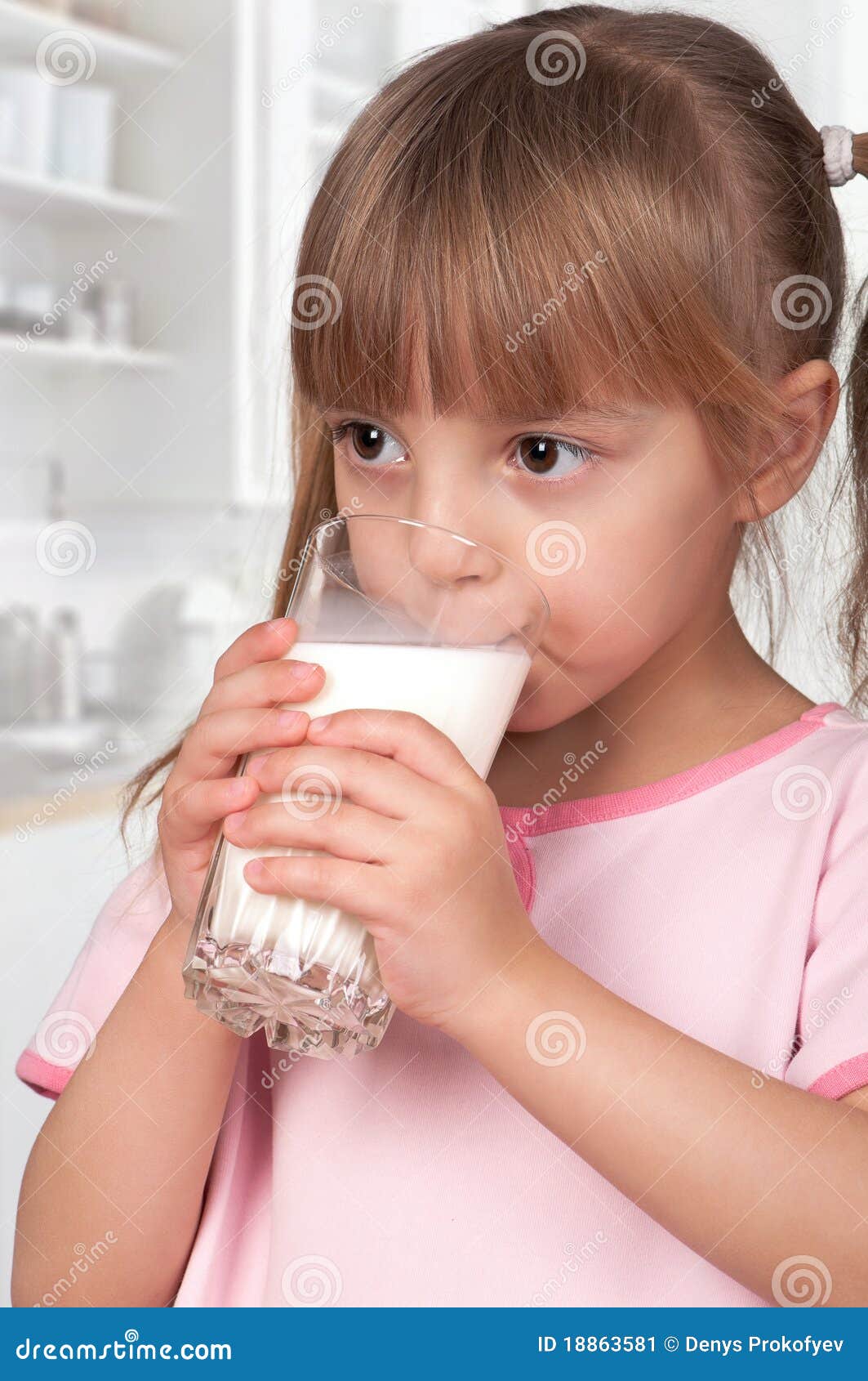 Girl with milk stock image. Image of hair, holding, female - 18863581