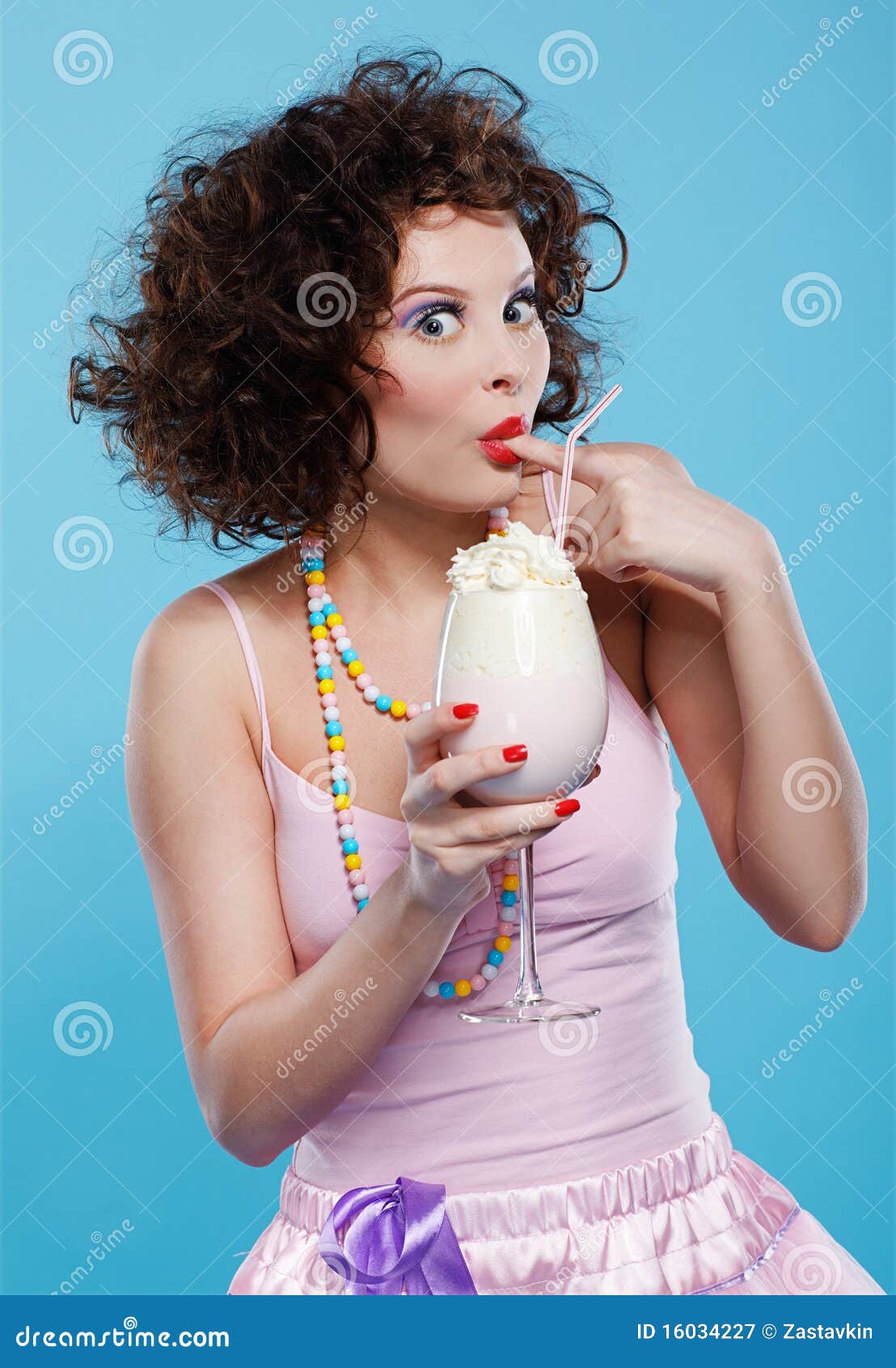 Girl with milk shake stock image. Image of delicious - 16034227