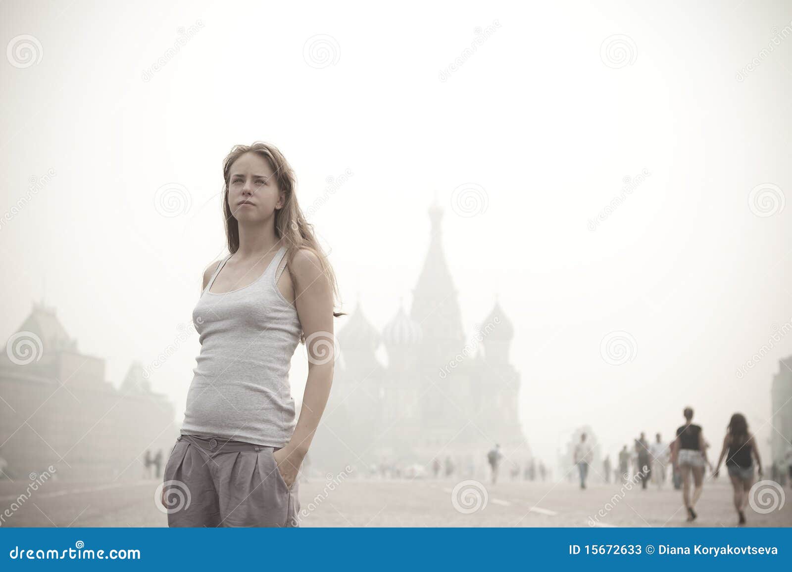 The girl in the mist stock image. Image of woman, russia - 15672633