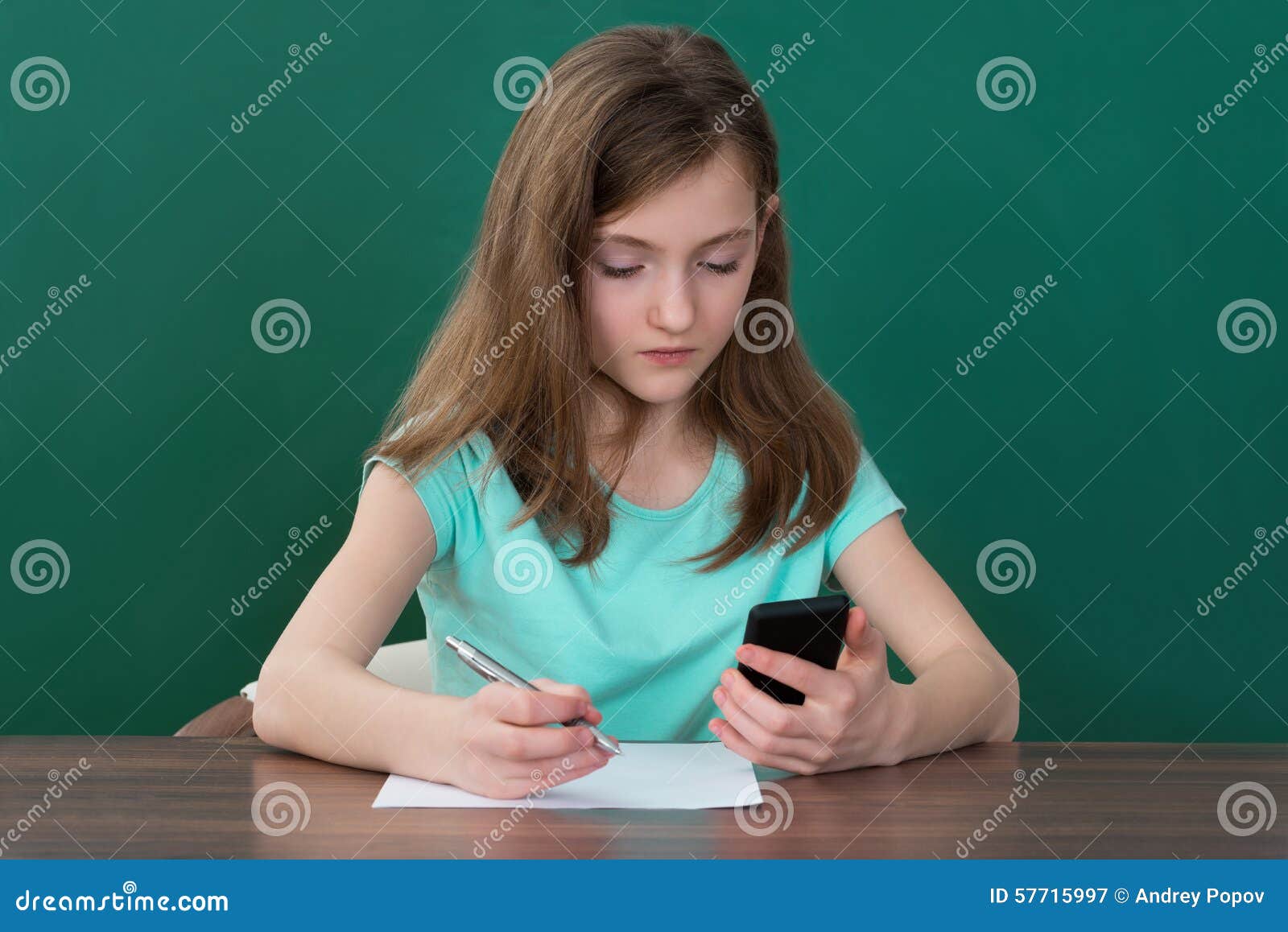 Girl with Mobile Phone and Books Stock Image - Image of learning ...