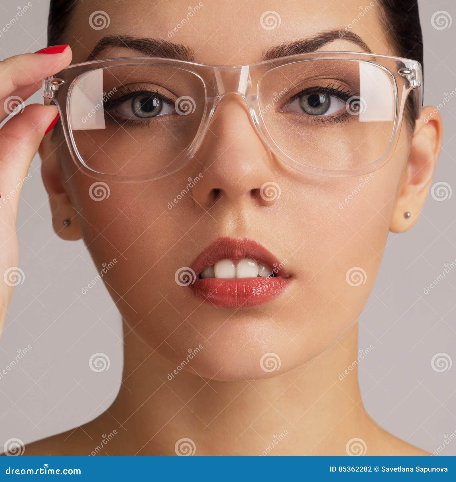 Girl model with glasses stock photo. Image of expression - 85362282