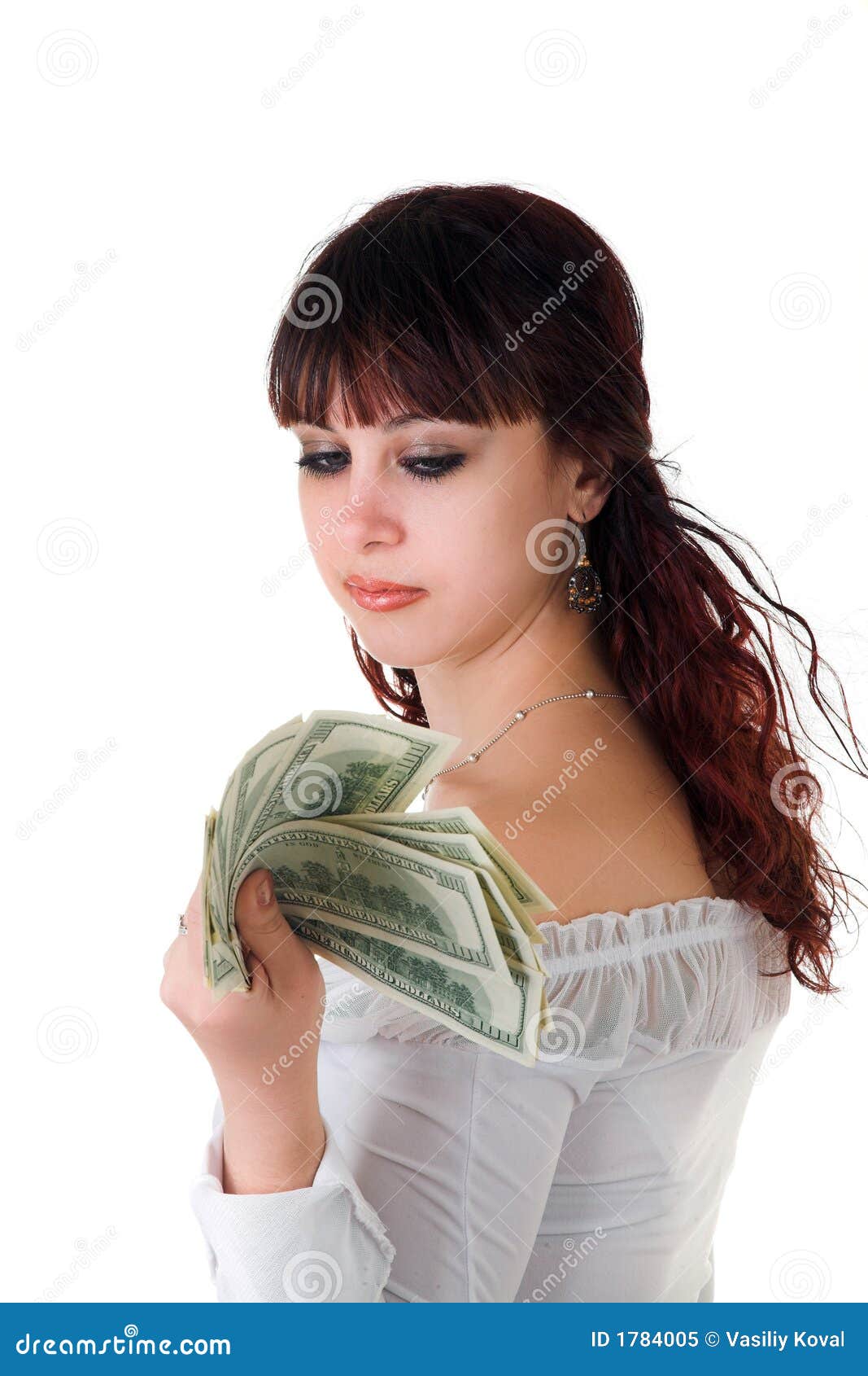 Girl with money stock image. Image of currency, female - 1784005