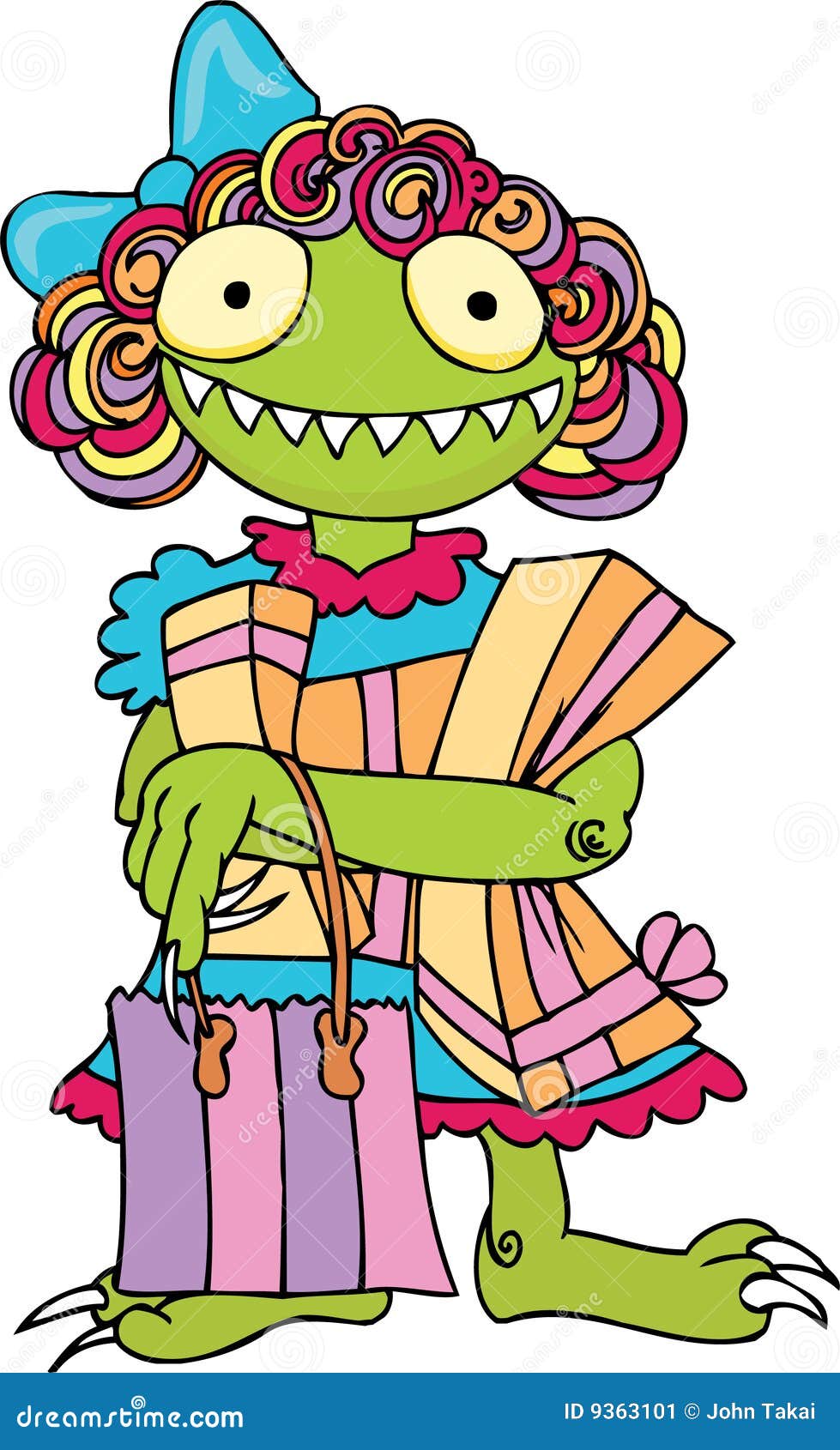 Greedy Girl With Toy And Boy Vector Illustration | CartoonDealer.com ...