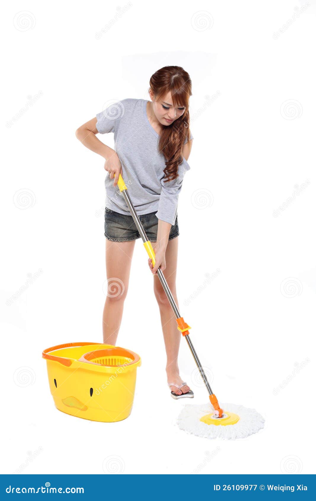 Girl mopping stock image. Image of female, symbol, janitor - 26109977