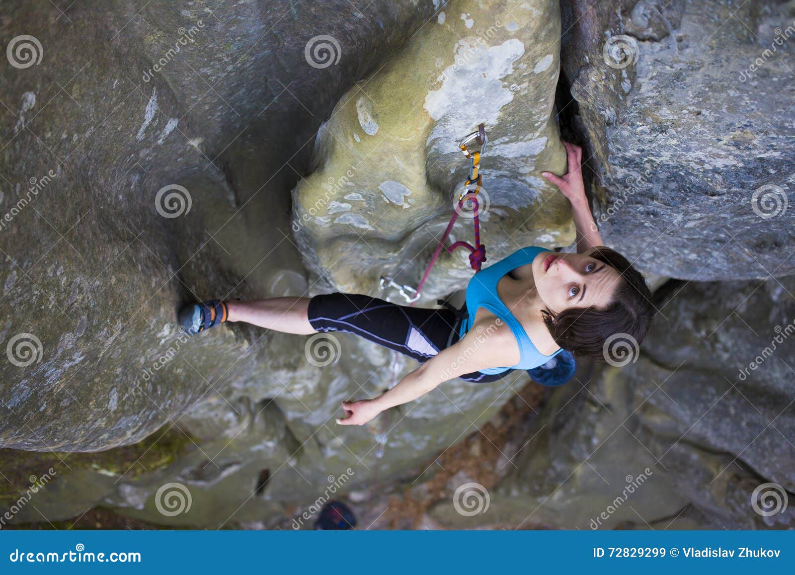 Girl mountain climber. stock image. Image of height, cliff - 72829299