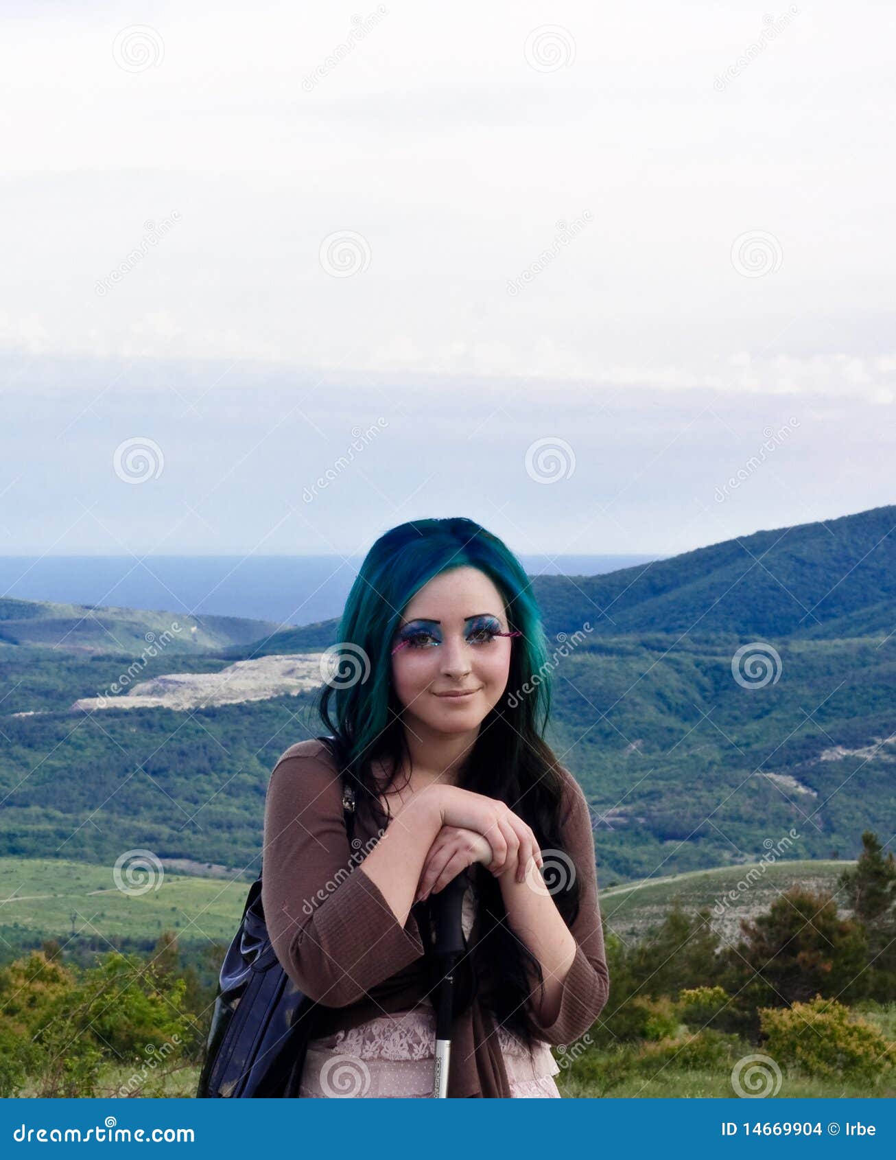 Girl in mountains 1 stock photo. Image of face, mountain - 14669904