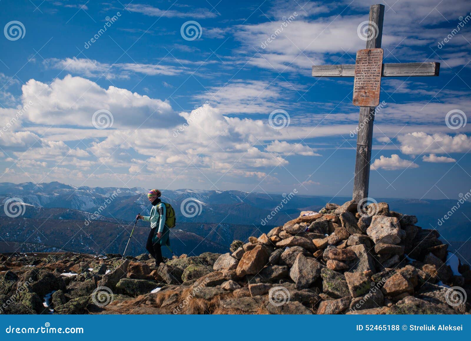The Girl in the Mountains and Orthodox Krusty Stock Photo - Image of ...