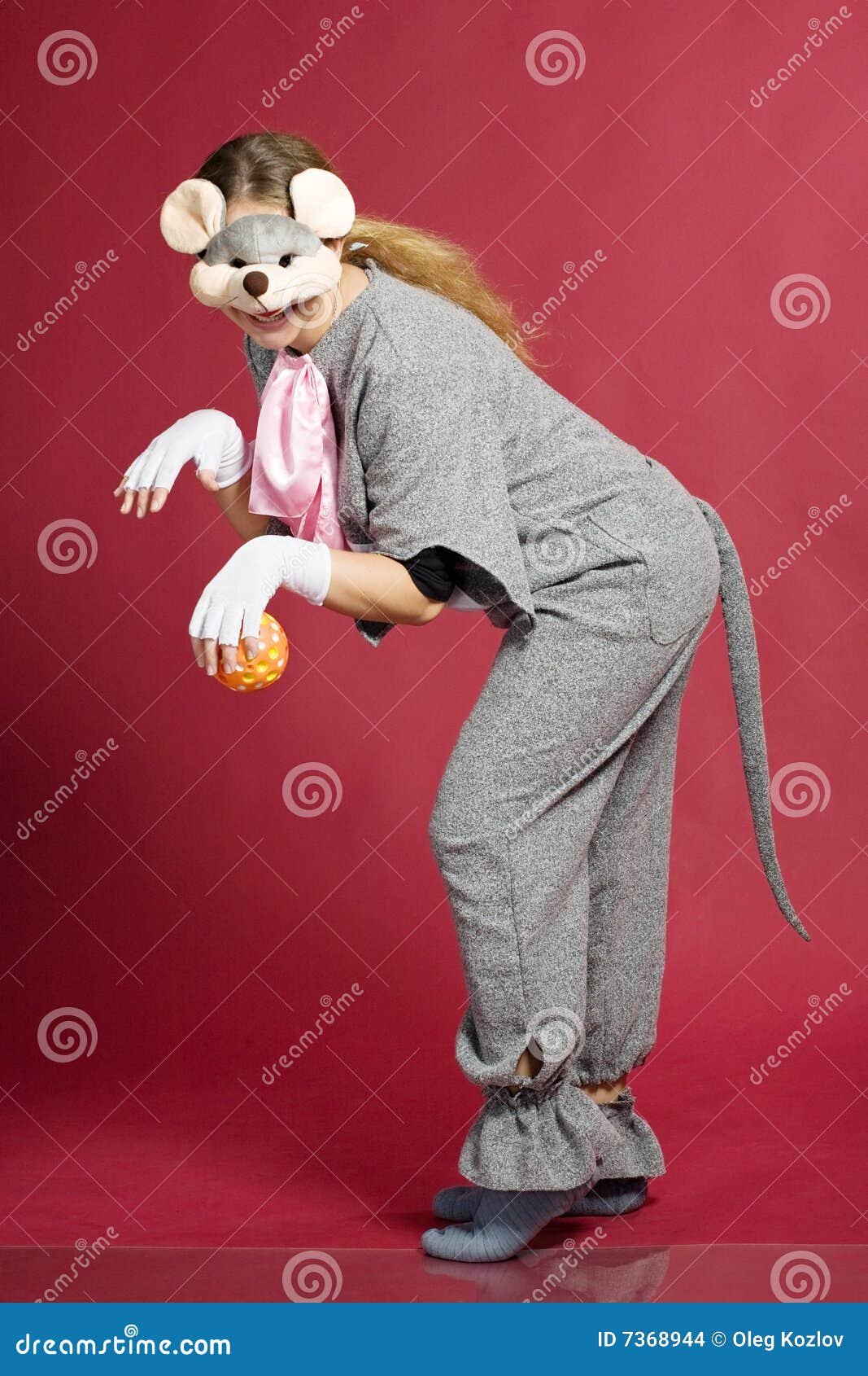 Girl in mouse costume stock photo. Image of orange, secrecy - 7368944