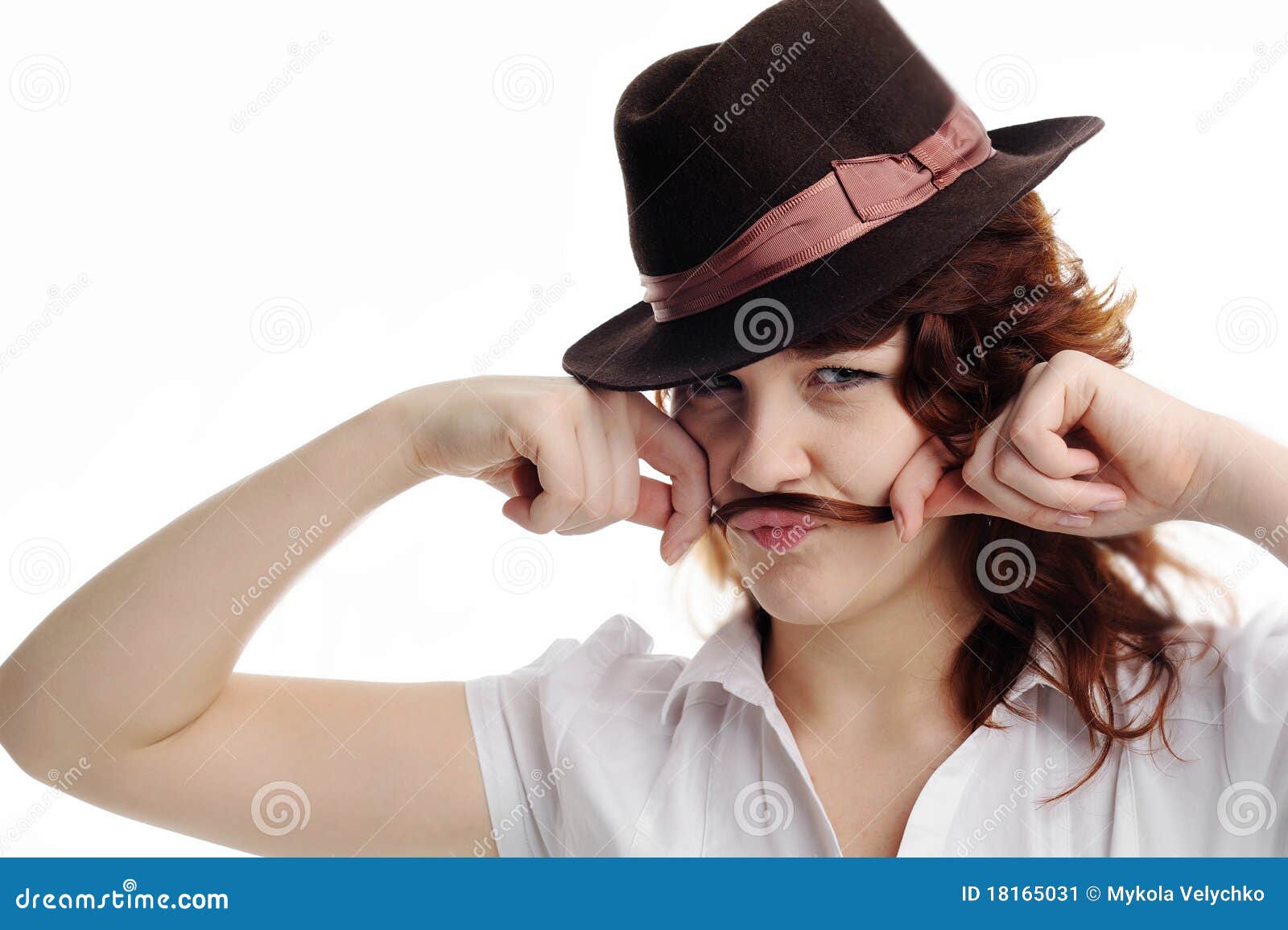 Girl with moustaches stock image. Image of secret, actor - 18165031
