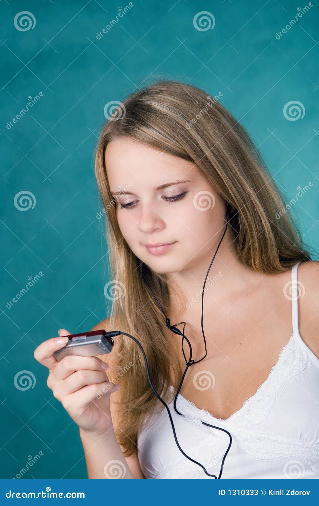 Girl with mp3 player stock image. Image of dancer, clubbing - 1310333