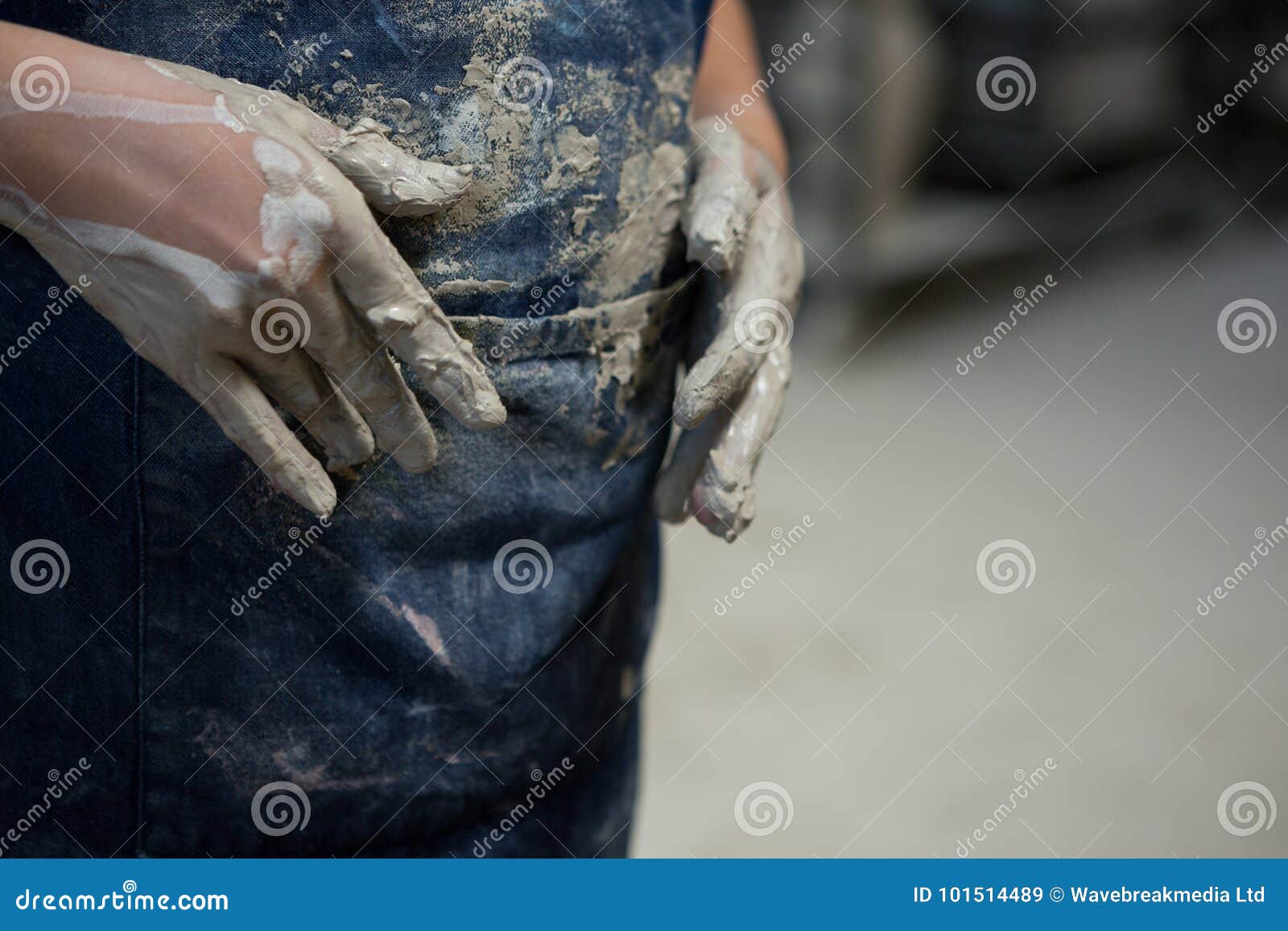Girl with muddy hands stock image. Image of product - 101514489