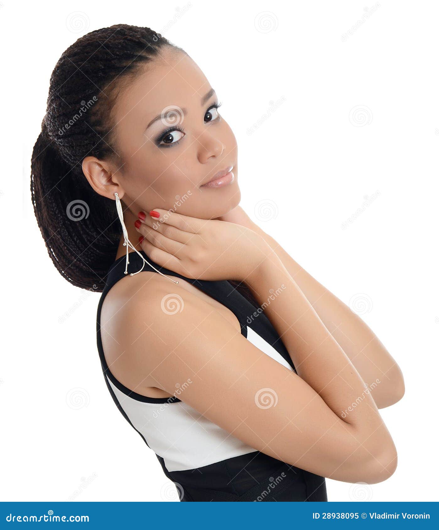 The Girl the Mulatto with a Beautiful Make-up Stock Image - Image of ...