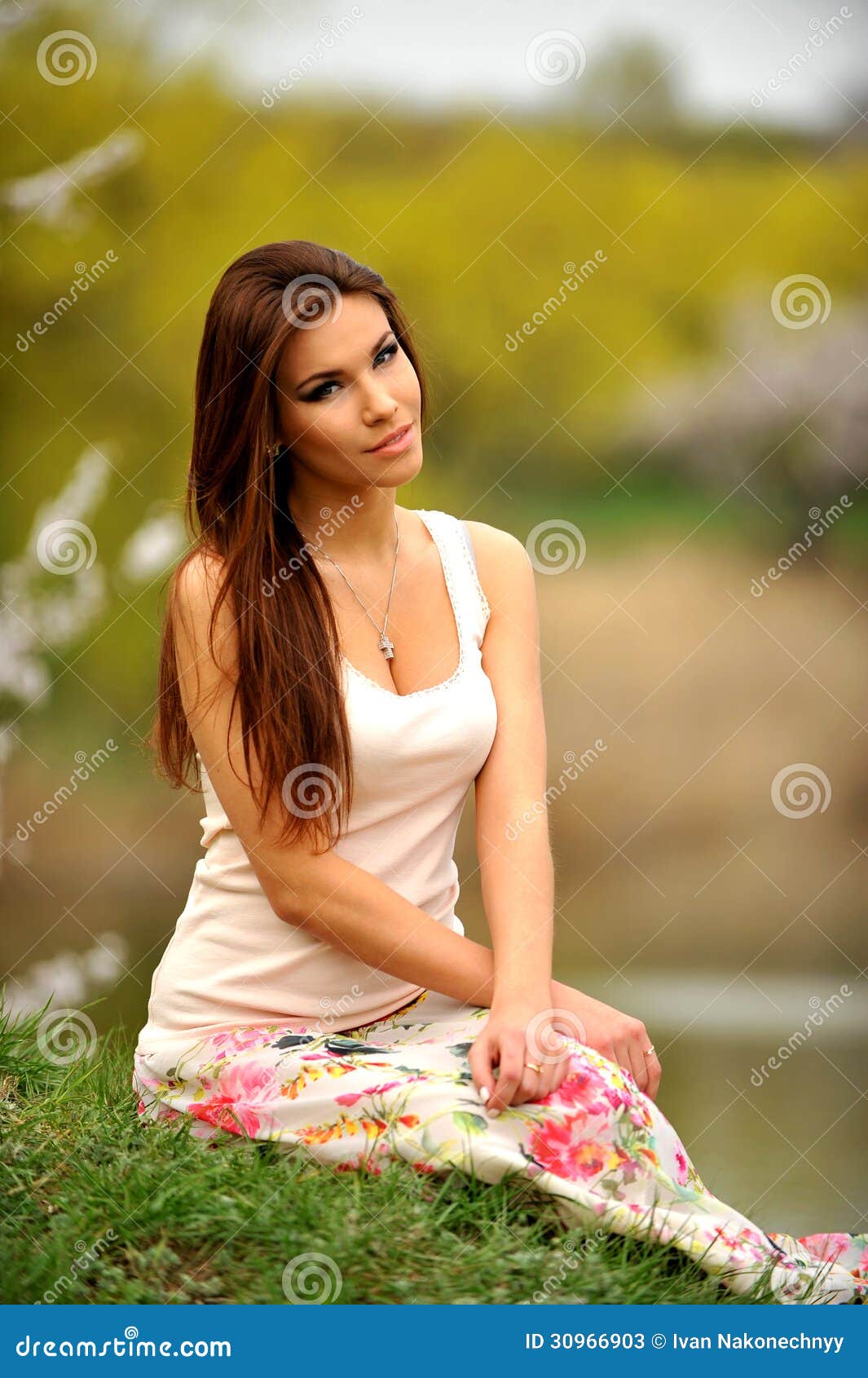 Girl On The Nature Stock Image Image Of Nature Closed 30966903