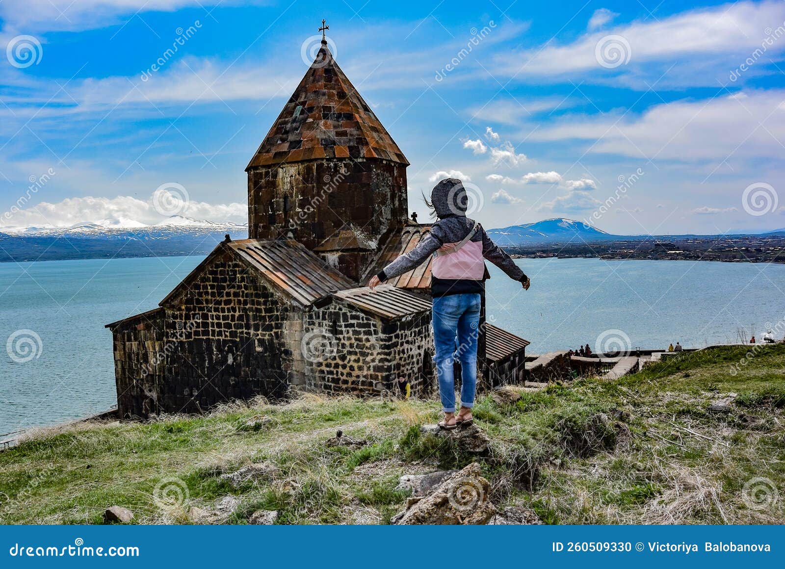 The Girl Near the Sevanavank Monastery (Sevan Monastery) is a Monastic ...