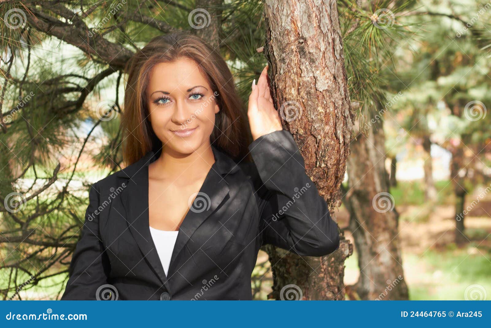 Girl near a tree stock image. Image of real, person, trees - 24464765