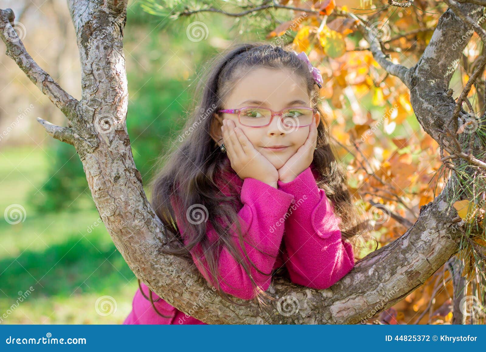 Girl Near a Tree in the Park Stock Photo - Image of outside, face: 44825372