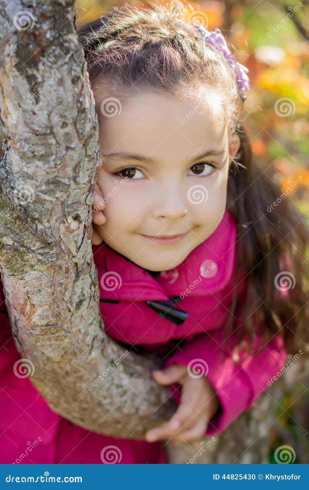 Girl Near a Tree in the Park Stock Photo - Image of forest, beauty ...
