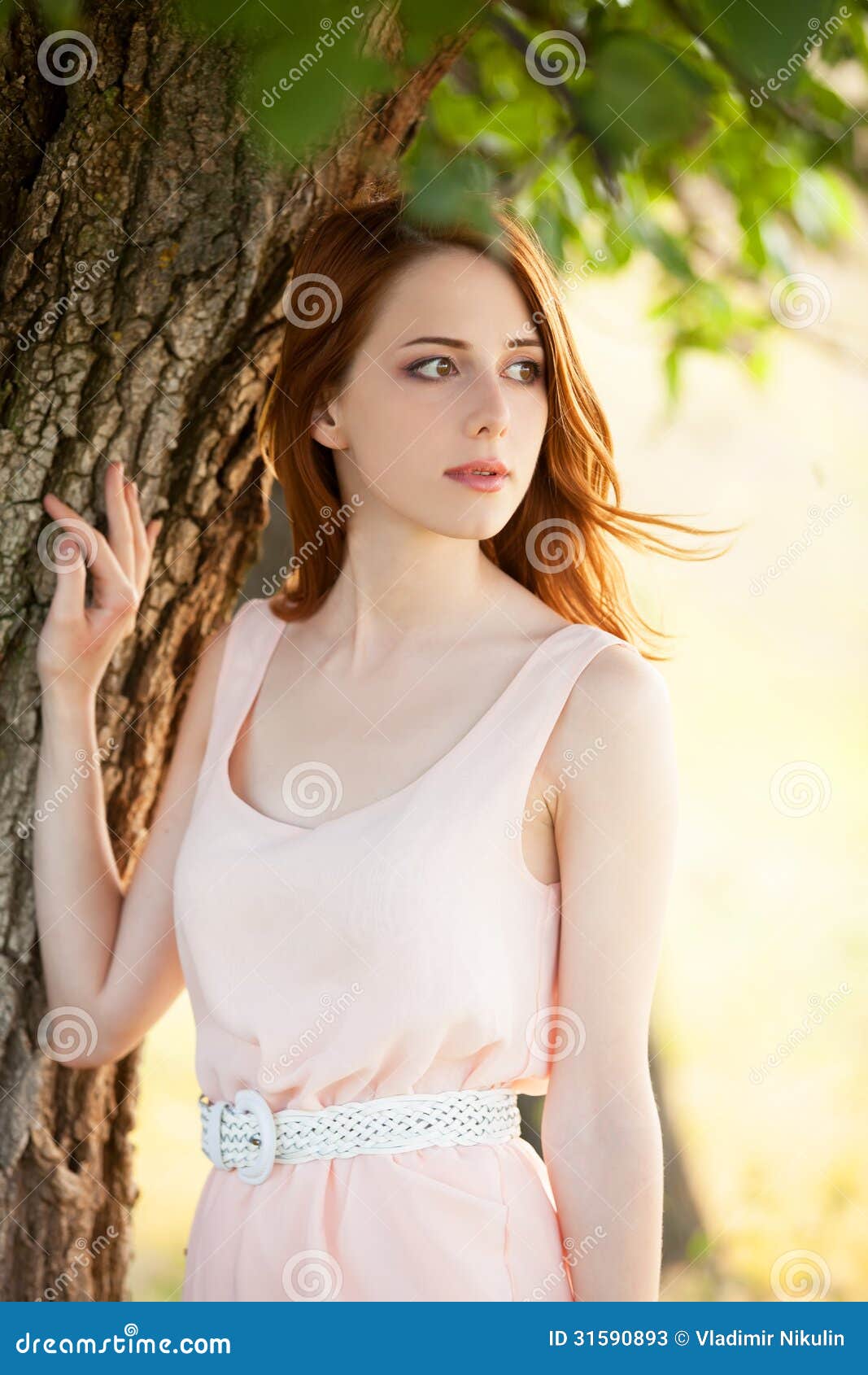 Girl near tree stock image. Image of freedom, tree, teenager - 31590893