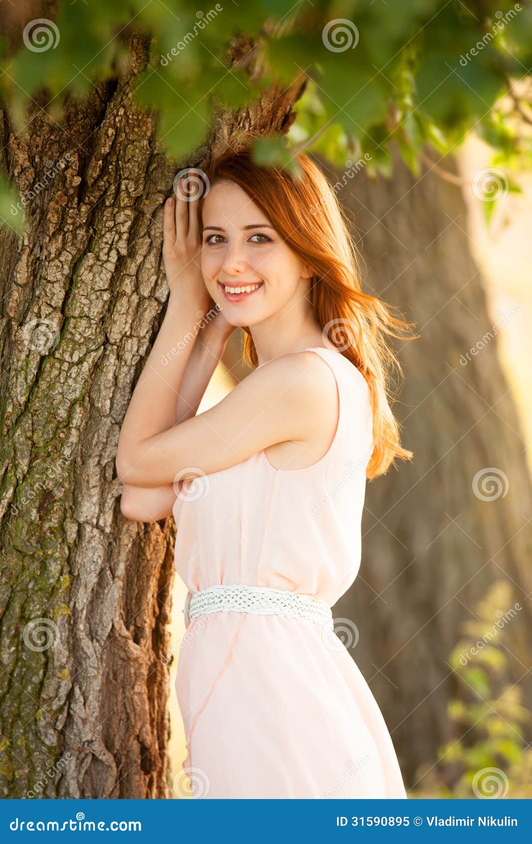 Girl near tree stock image. Image of female, nature, autumn - 31590895