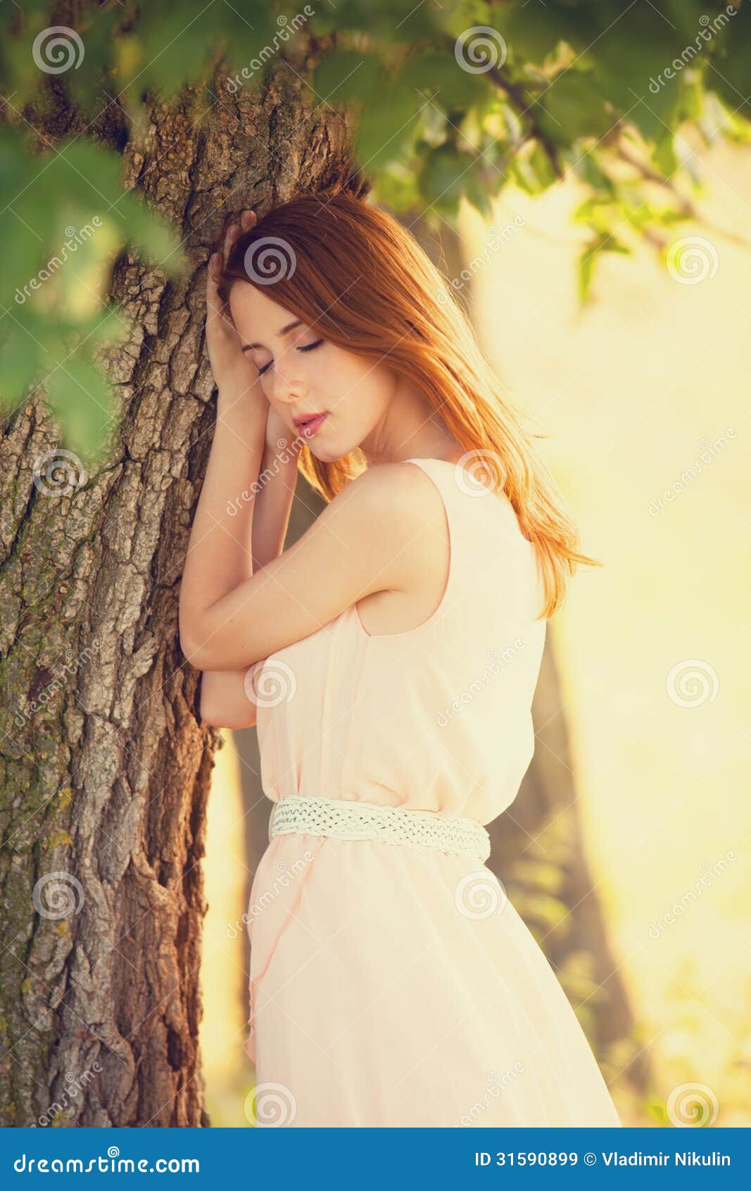 Girl near tree stock image. Image of fashion, bessarabia - 31590899