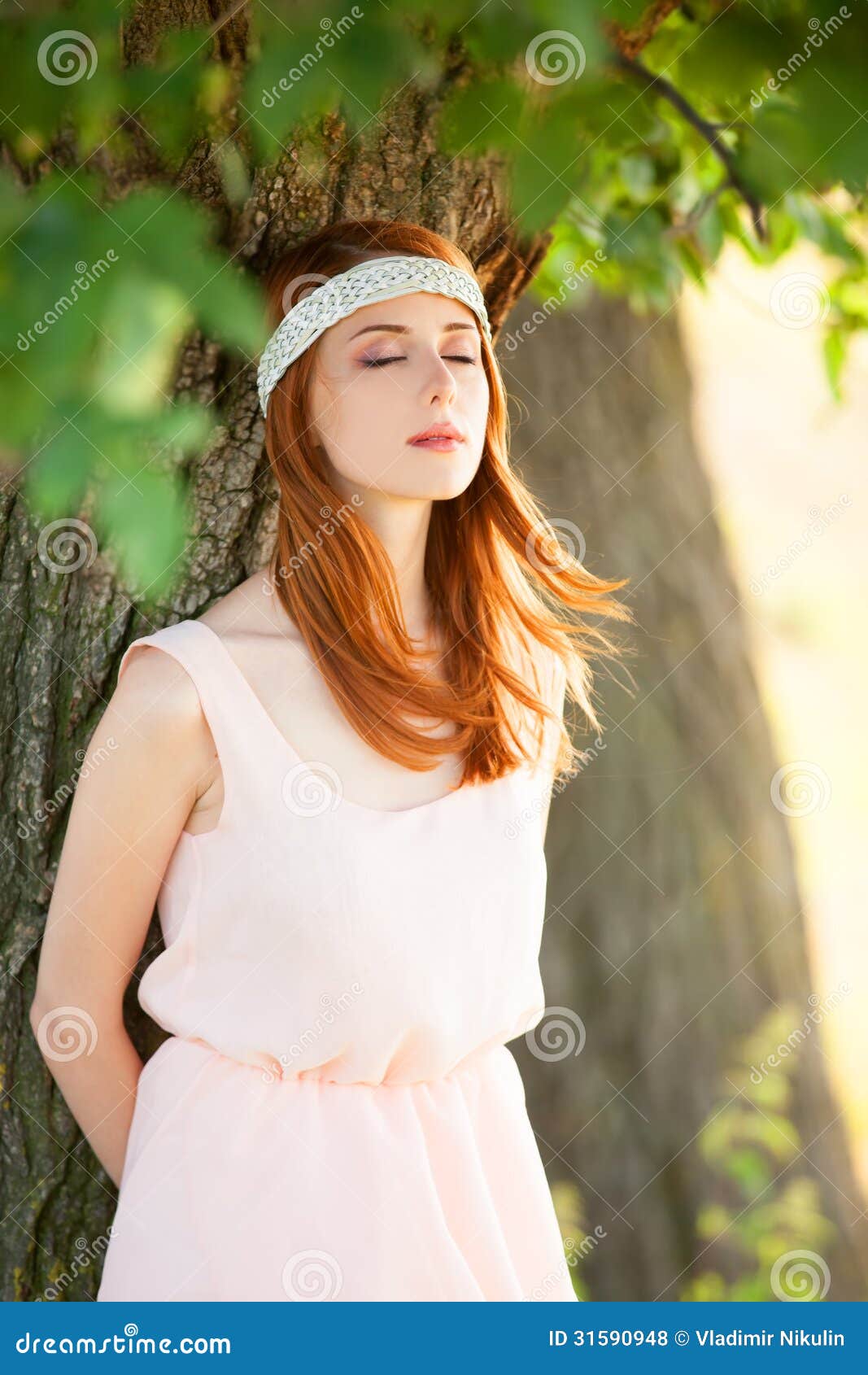 Girl near tree stock photo. Image of freedom, rest, girl - 31590948