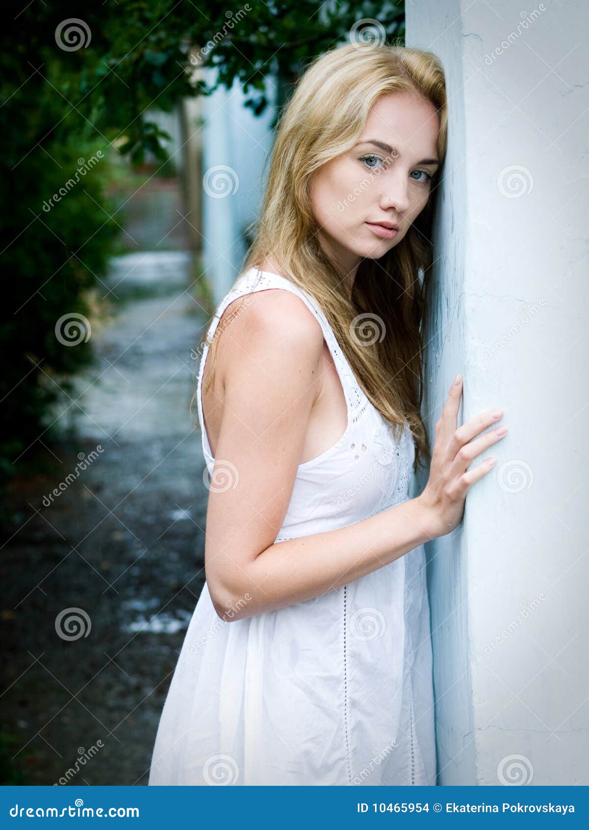 Girl near wall stock photo. Image of serene, beautiful - 10465954
