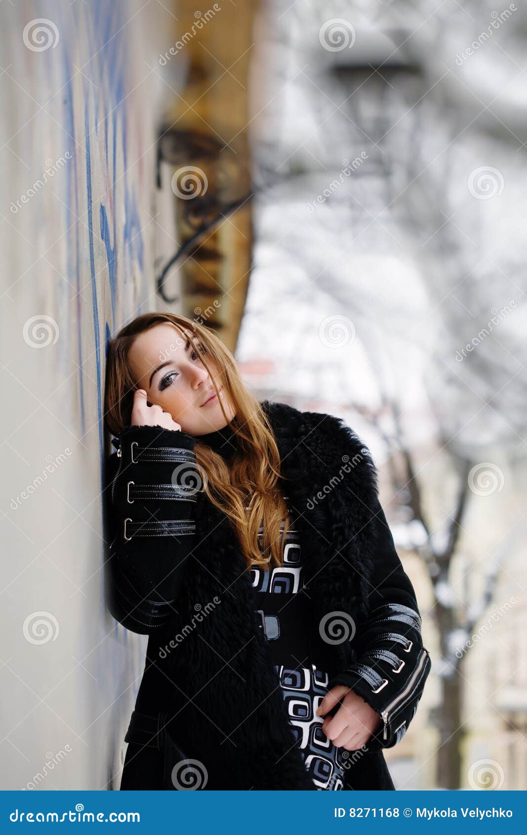 Girl near wall stock photo. Image of activity, individuality - 8271168
