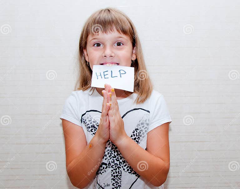 Girl needs help stock image. Image of hands, isolated - 43679793