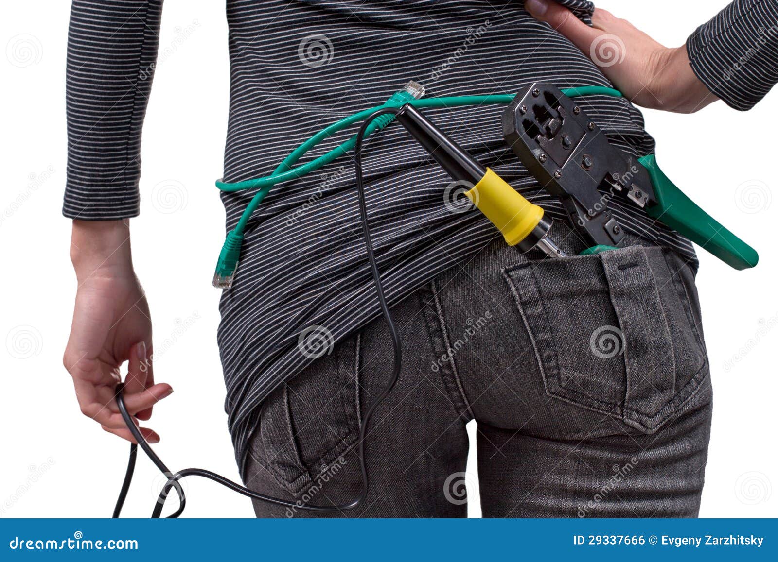 Girl with a network cable stock photo. Image of conputer - 29337666