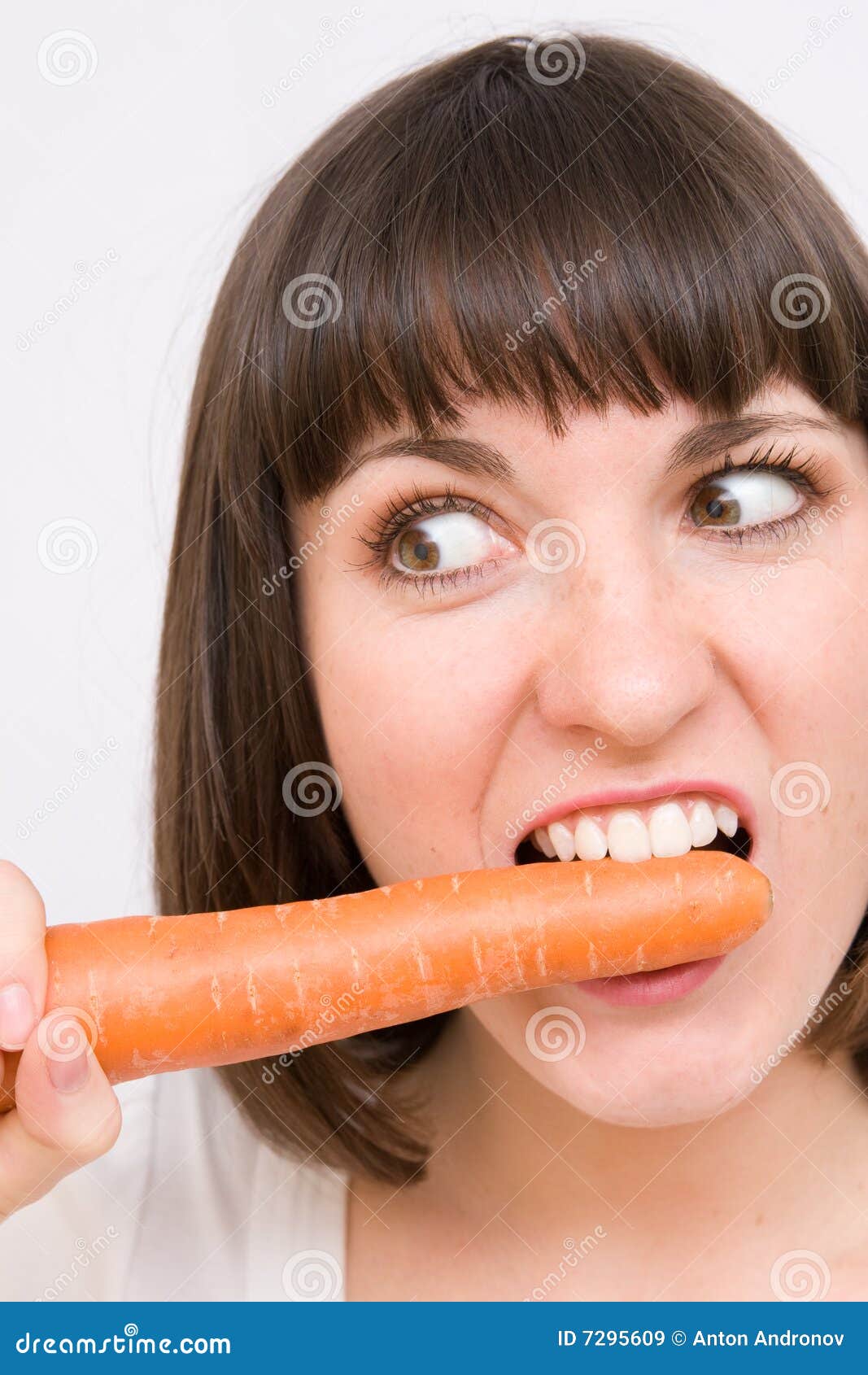 Girl nibble carrot stock image. Image of girl, background - 7295609