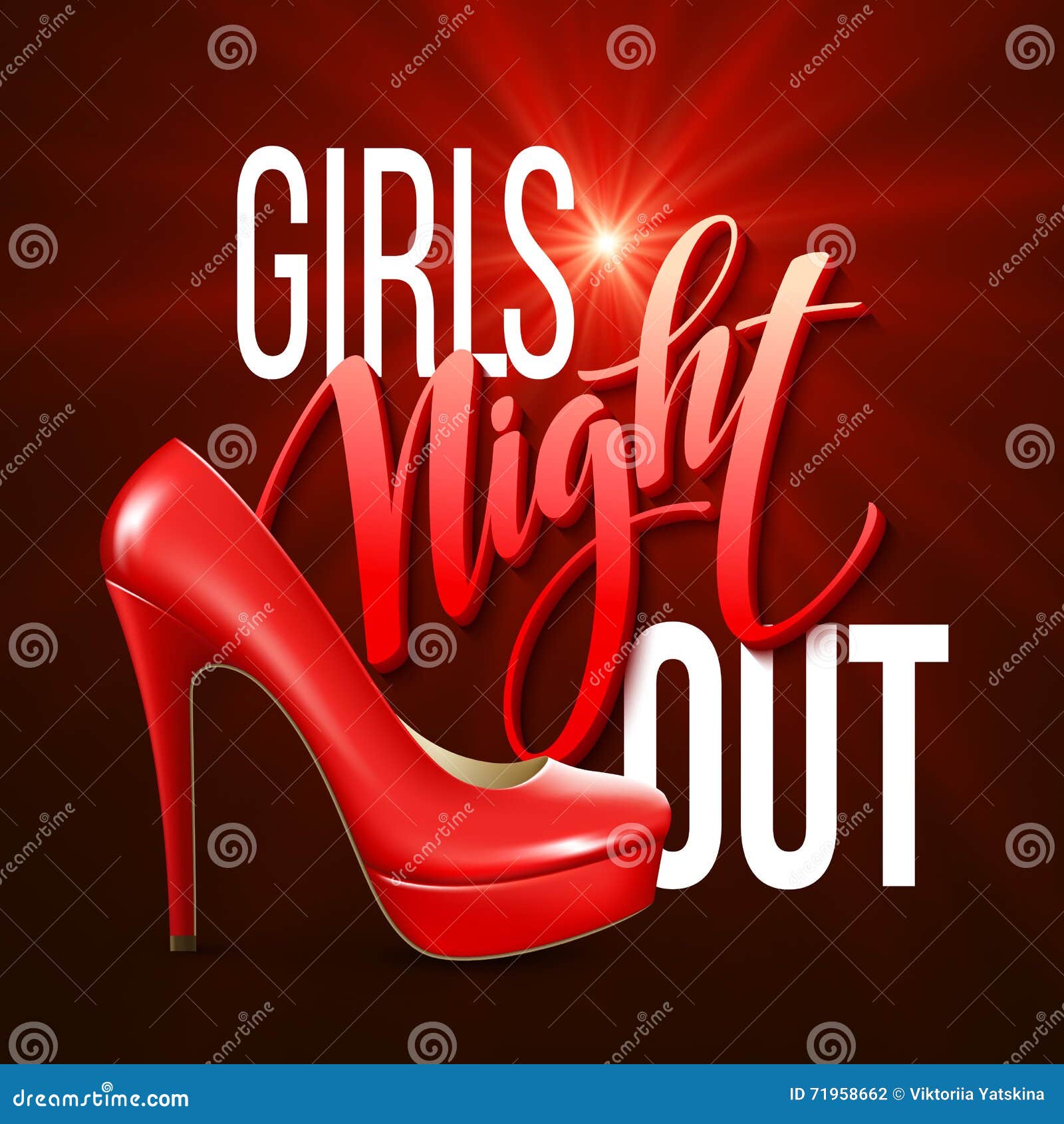 Girl Night Out Party Design. Vector Illustration Stock Vector ...