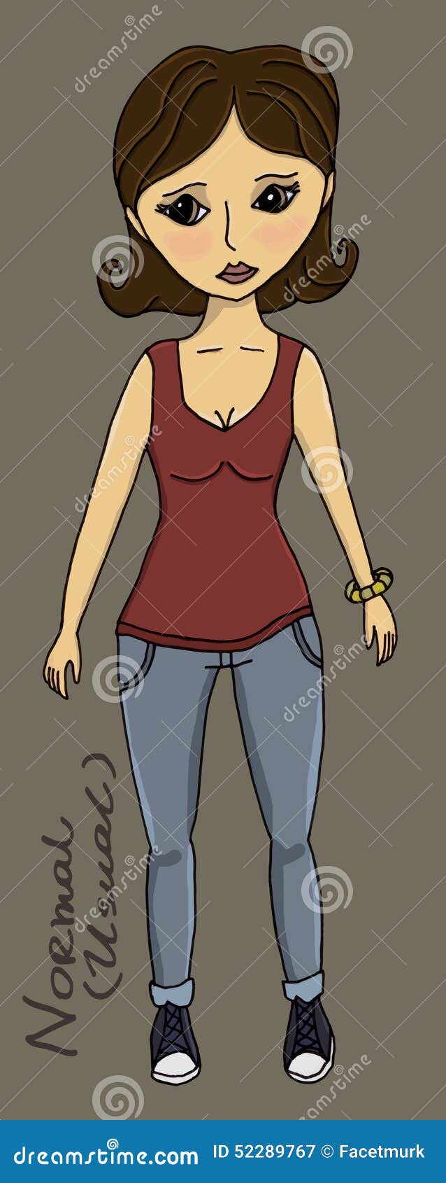 Girl Normal Vector Illustration Stock Vector - Illustration of healthy ...