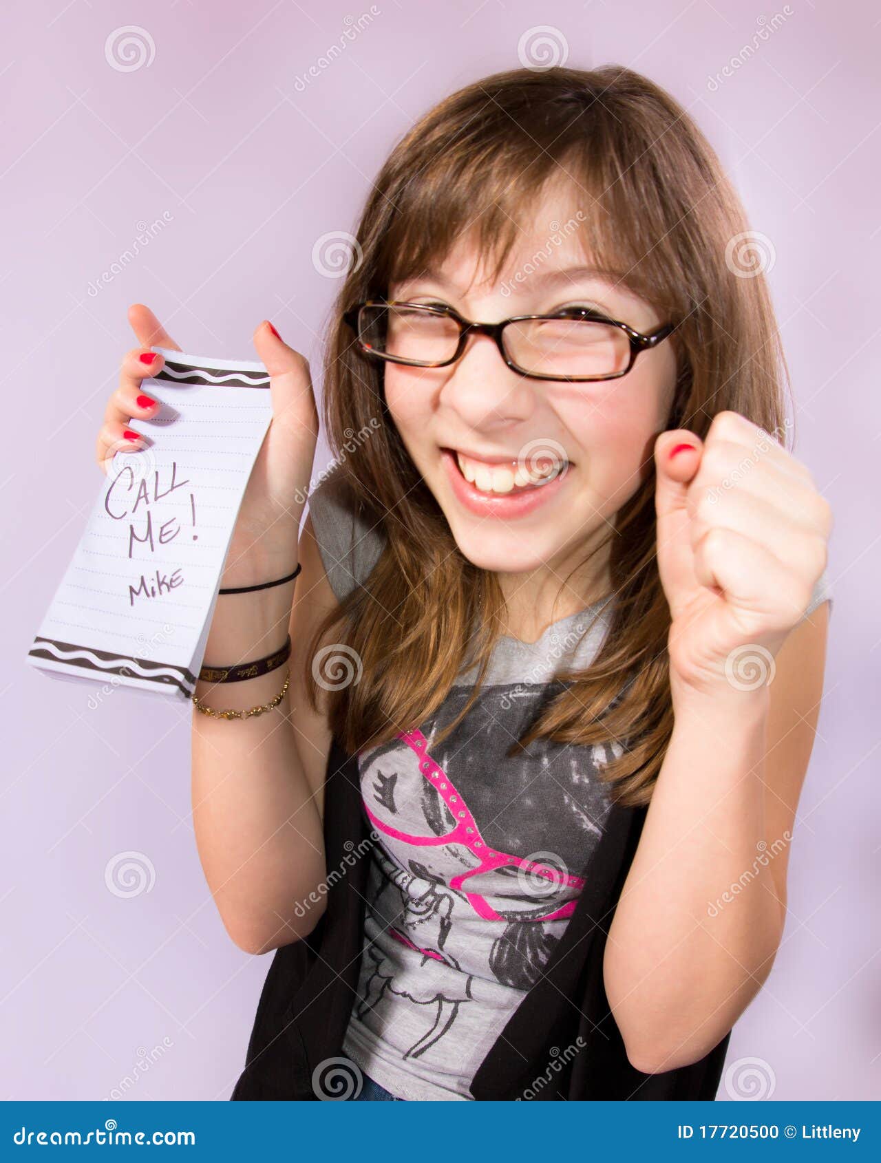 Girl with Note stock photo. Image of smile, date, girl - 17720500