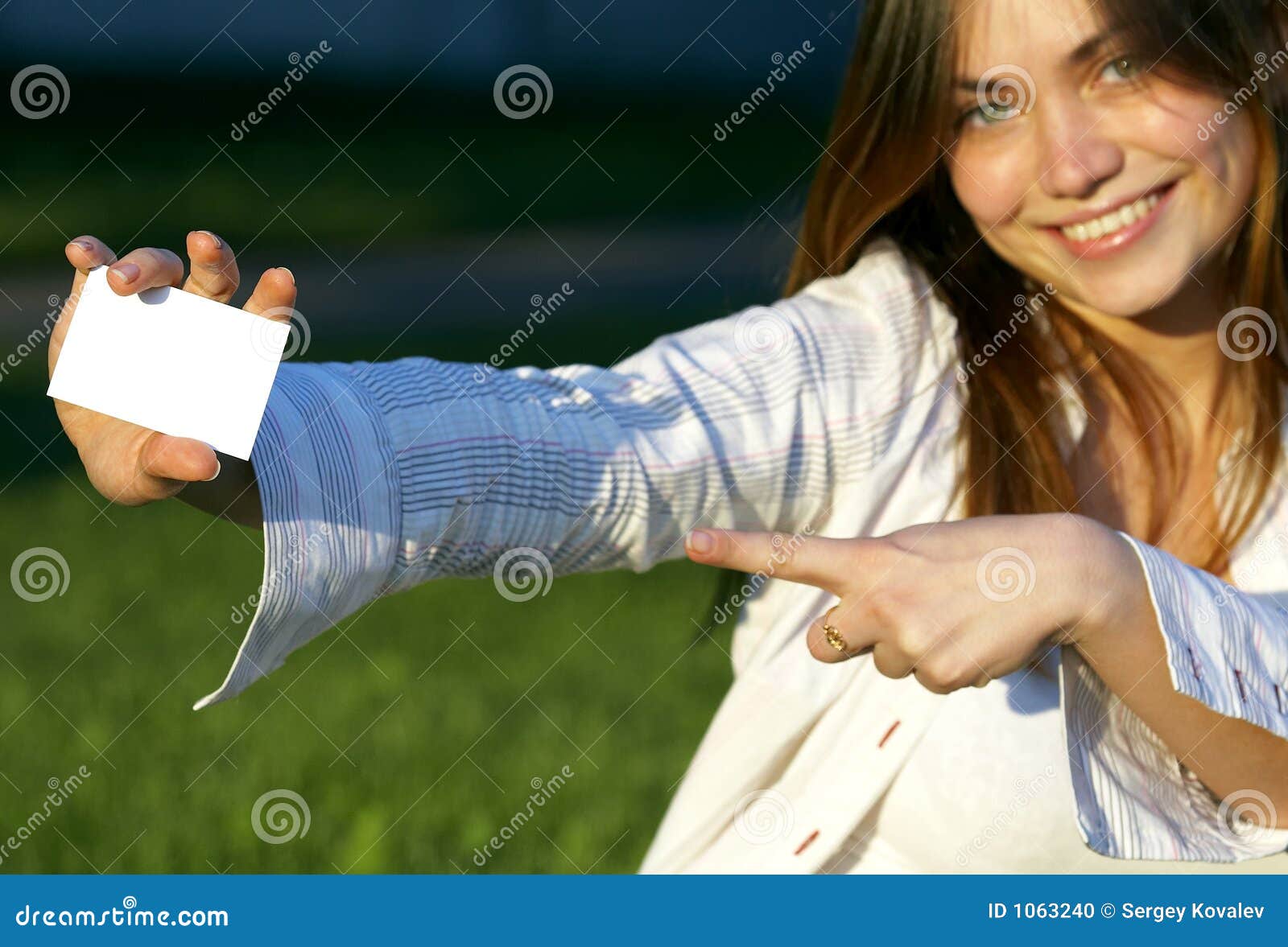 Girl with note card stock photo. Image of flirty, paper - 1063240