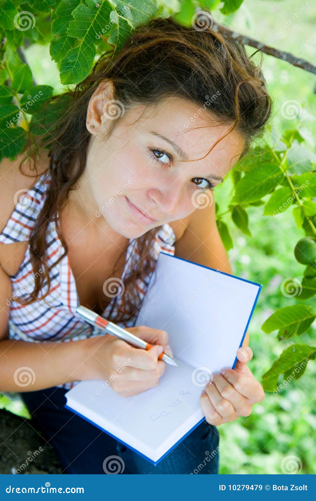 Girl with notebook stock image. Image of female, happy - 10279479