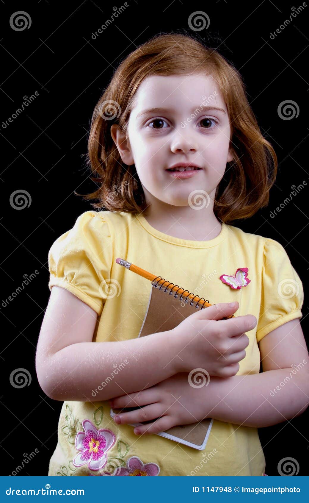 Girl with notebook stock photo. Image of happy, elementary - 1147948