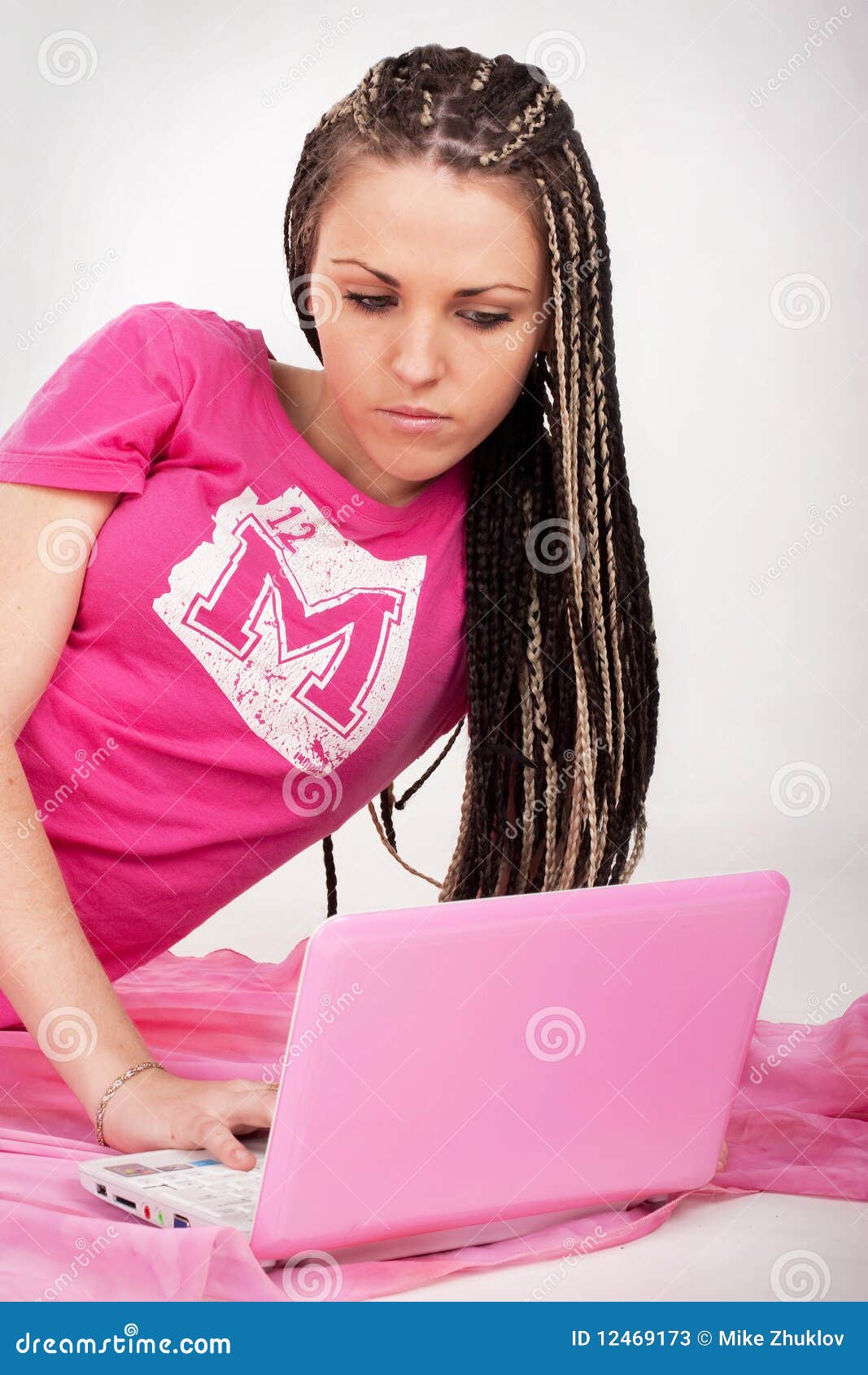Girl & notebook stock image. Image of notebook, braid - 12469173