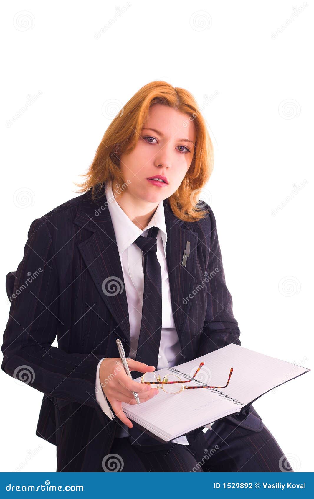 Girl with notebook stock photo. Image of college, notes - 1529892