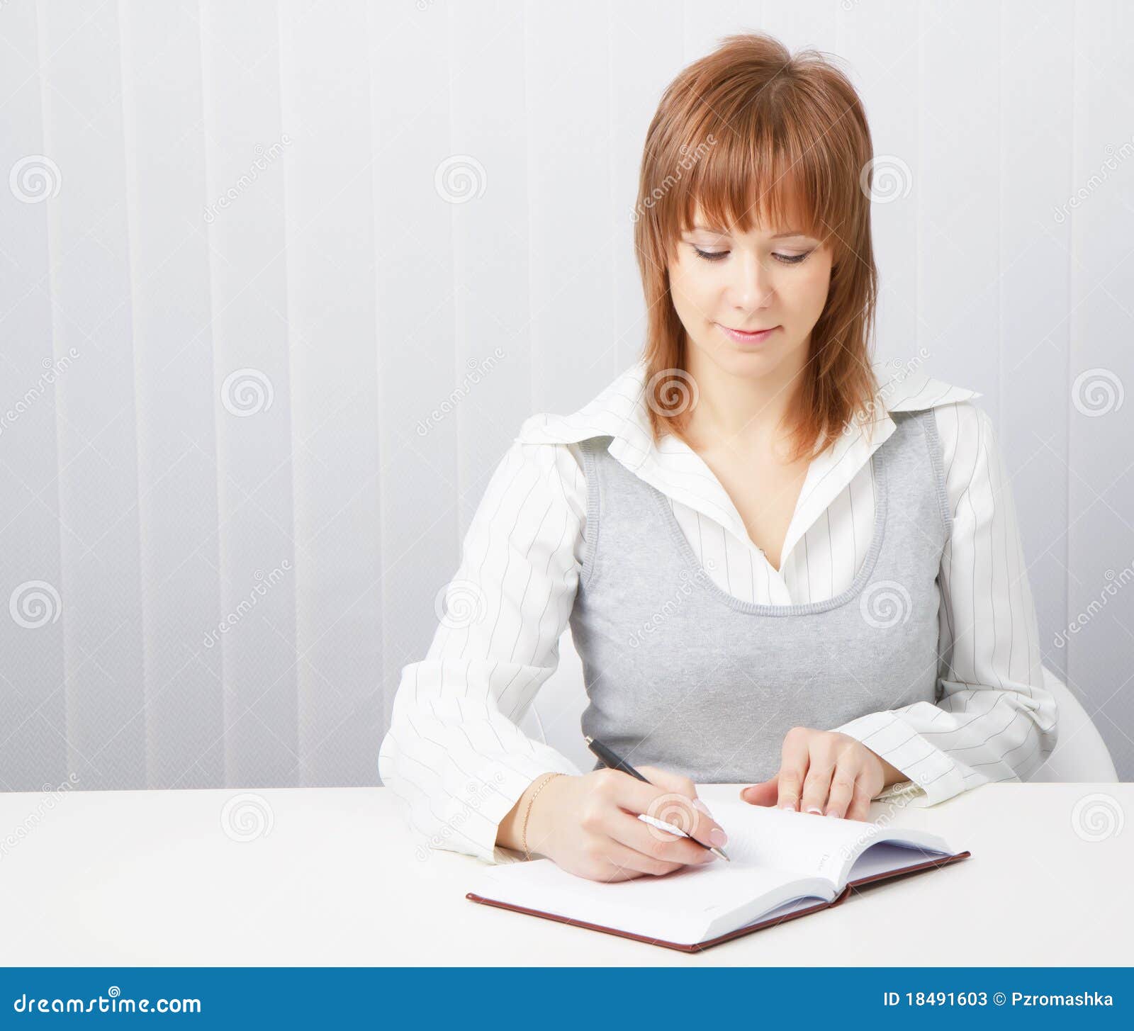 Girl with a notebook stock image. Image of girl, caucasian - 18491603