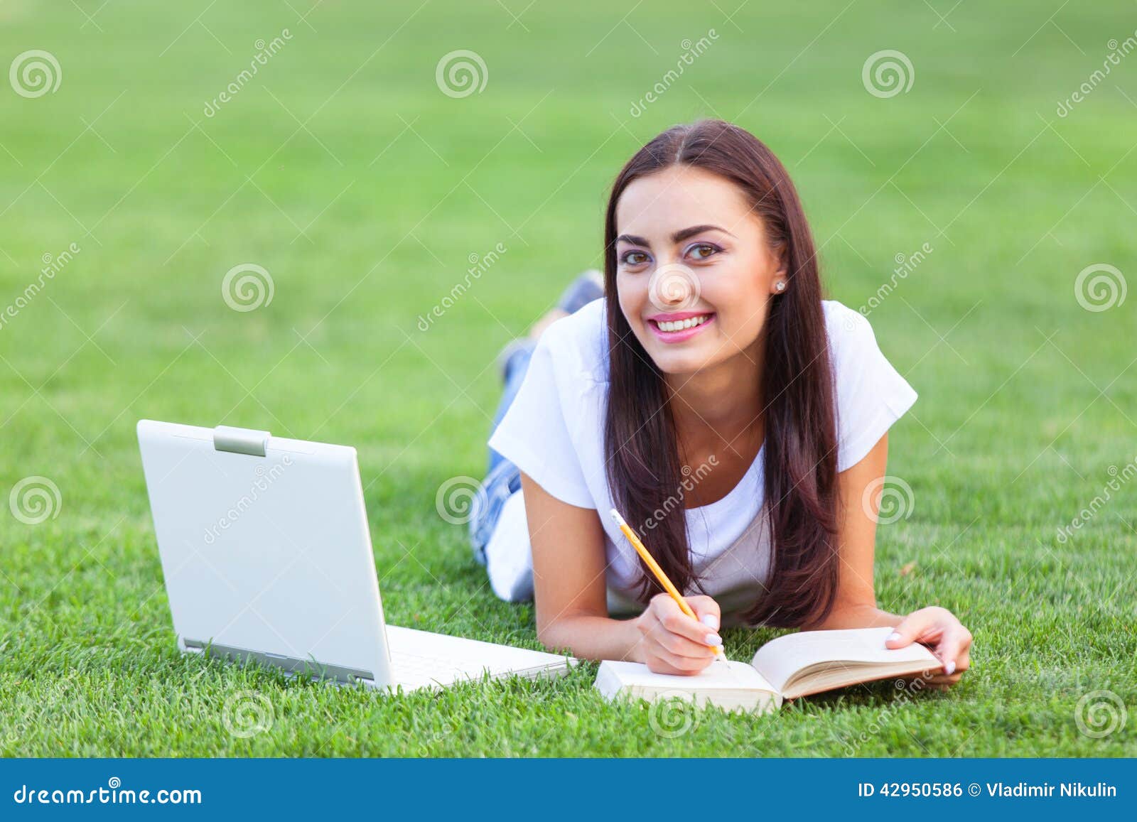 Girl with notebook stock photo. Image of lifestyle, education - 42950586