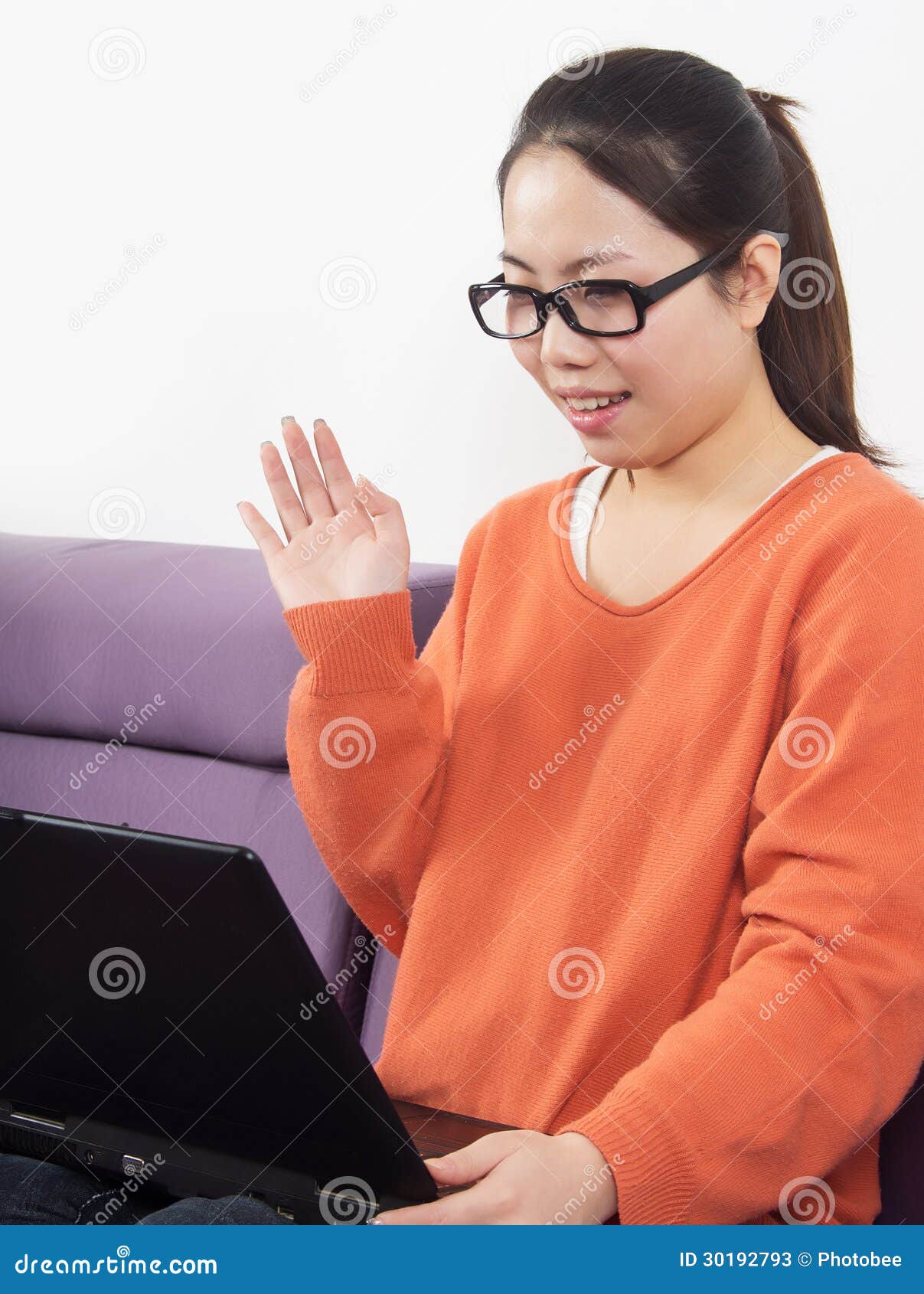 Girls video chat stock image. Image of life, dating, technology - 30192793