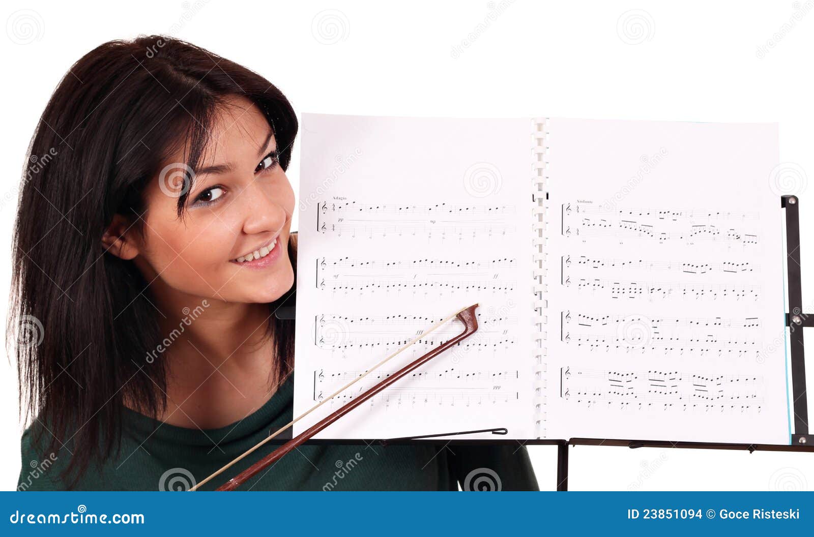 Girl and Notebook for Notes Stock Photo - Image of fiddle, classical ...