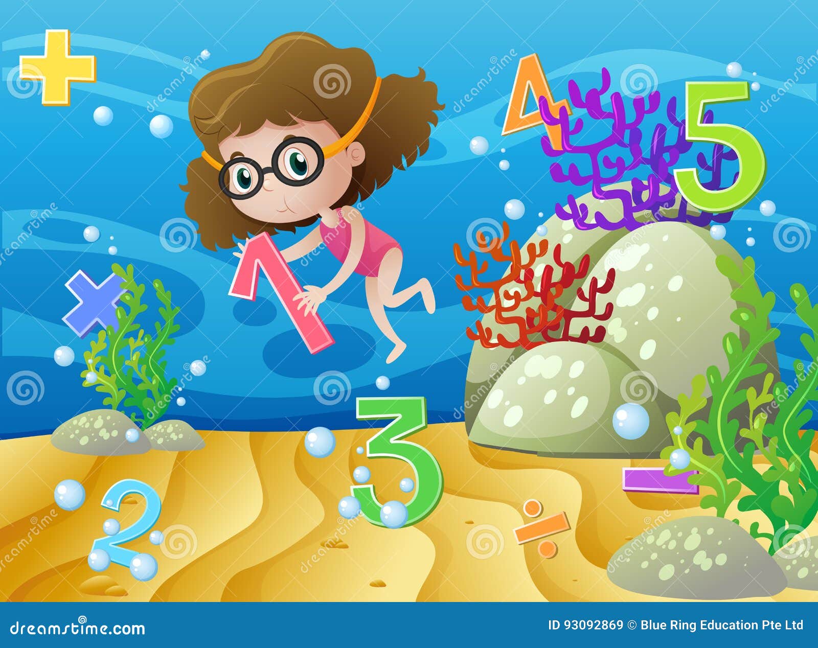 Numbers Underwater Illustration Stock Illustrations – 373 Numbers ...