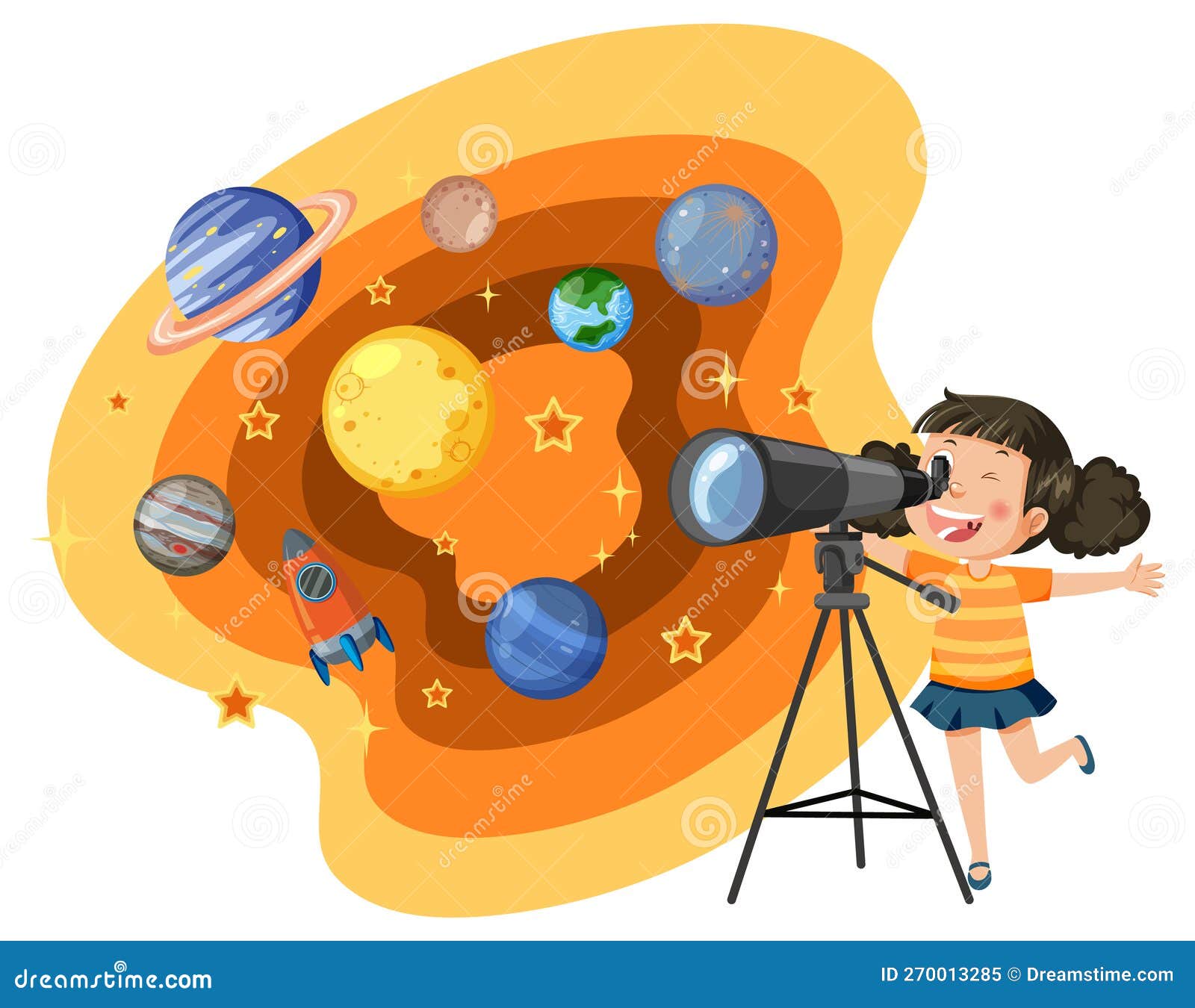 Girl Observing Ants With Magnifying Glass Cartoon Illustration ...