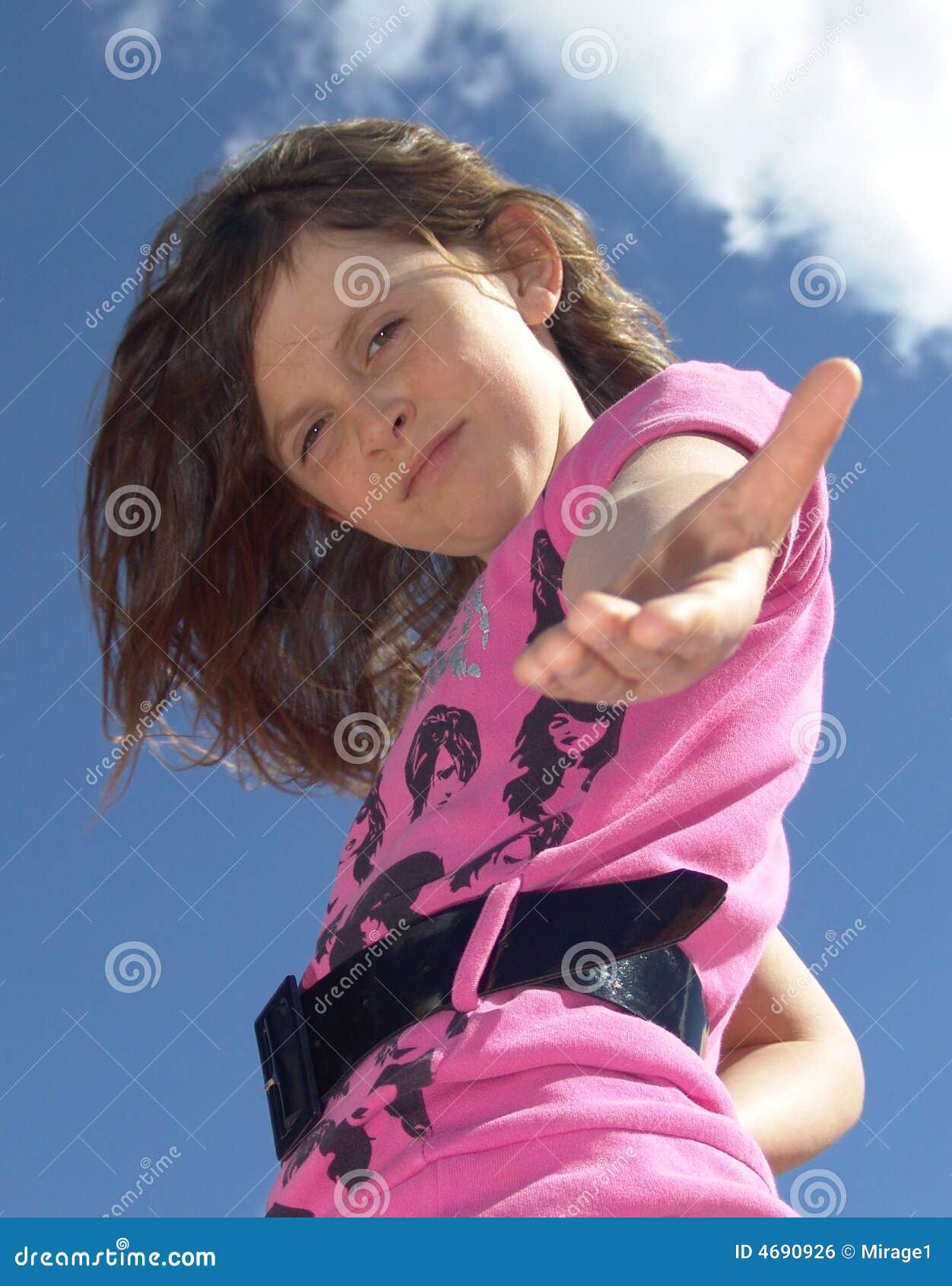 Girl offers a hand stock photo. Image of discarding, teen - 4690926