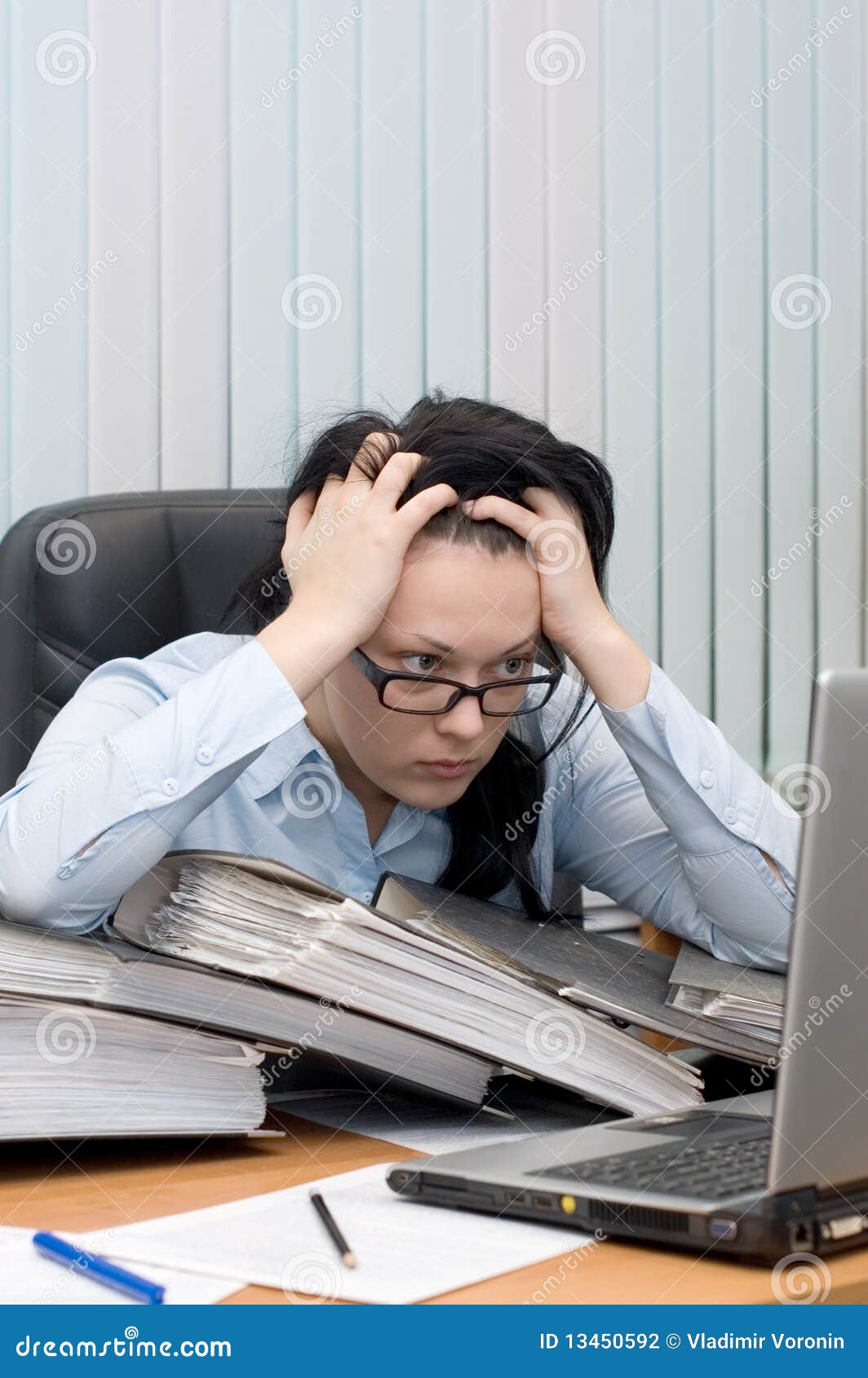 Girl At Office Behind A Table Stock Photography | CartoonDealer.com ...