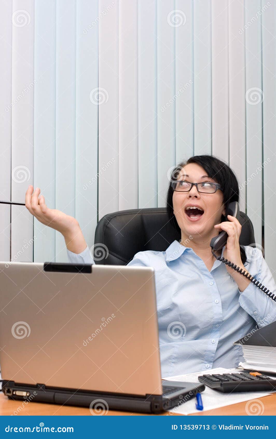 Girl at Office Behind a Table Stock Image - Image of face, girls: 13539713