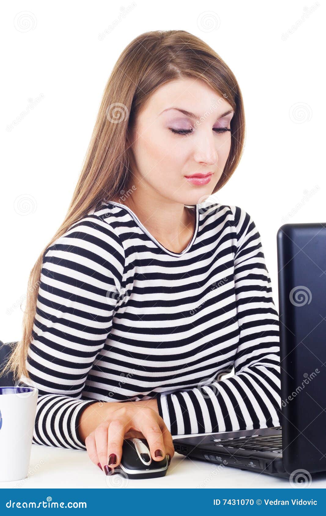 Girl in the Office. Workplace Stock Photo - Image of desk, pleasure ...