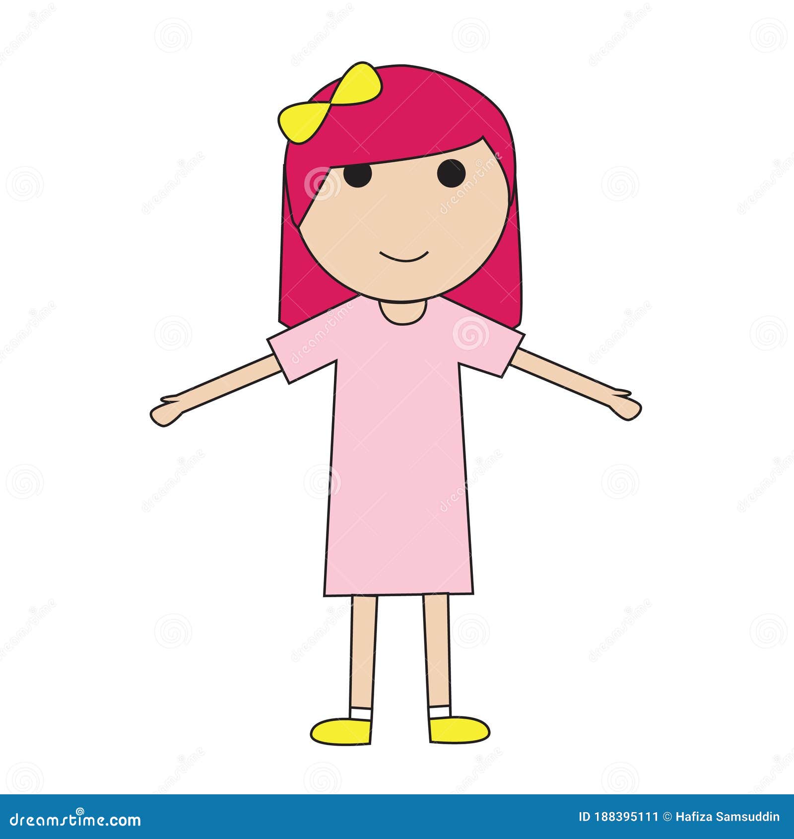 Girl with Open Arms. Vector Illustration Decorative Design Stock Vector ...