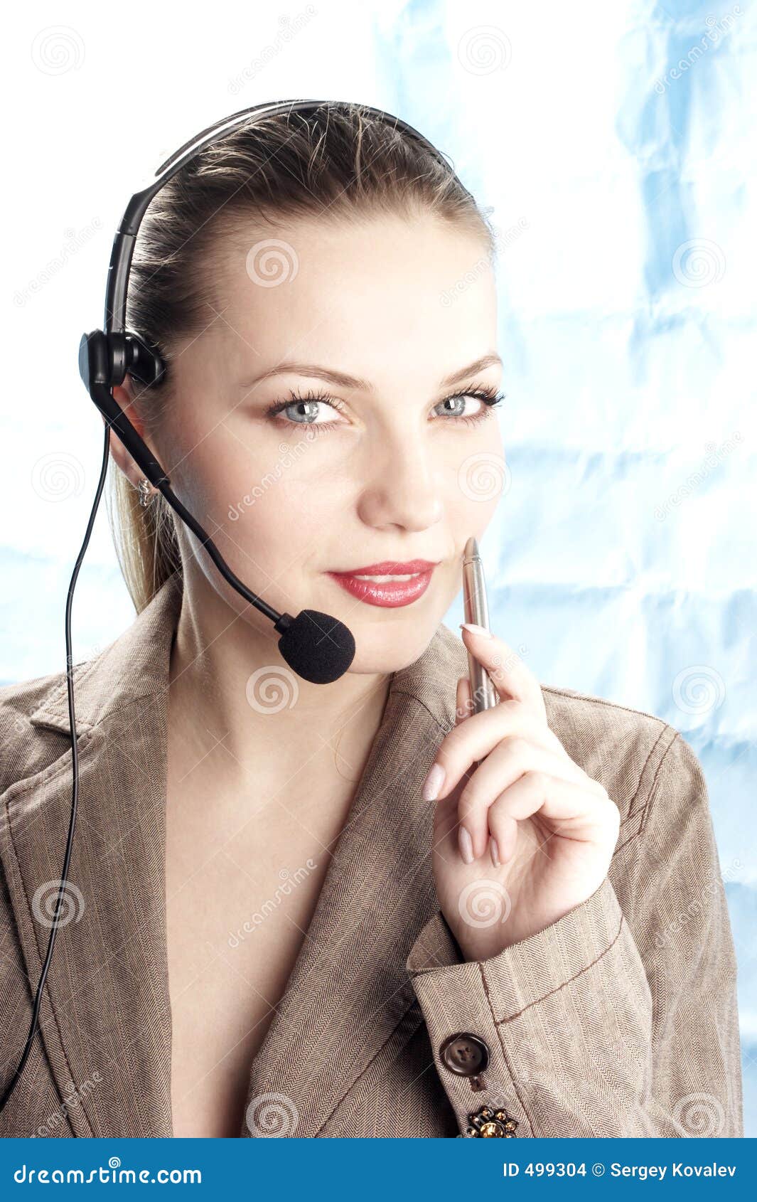 Girl operator stock photo. Image of communication, operator - 499304